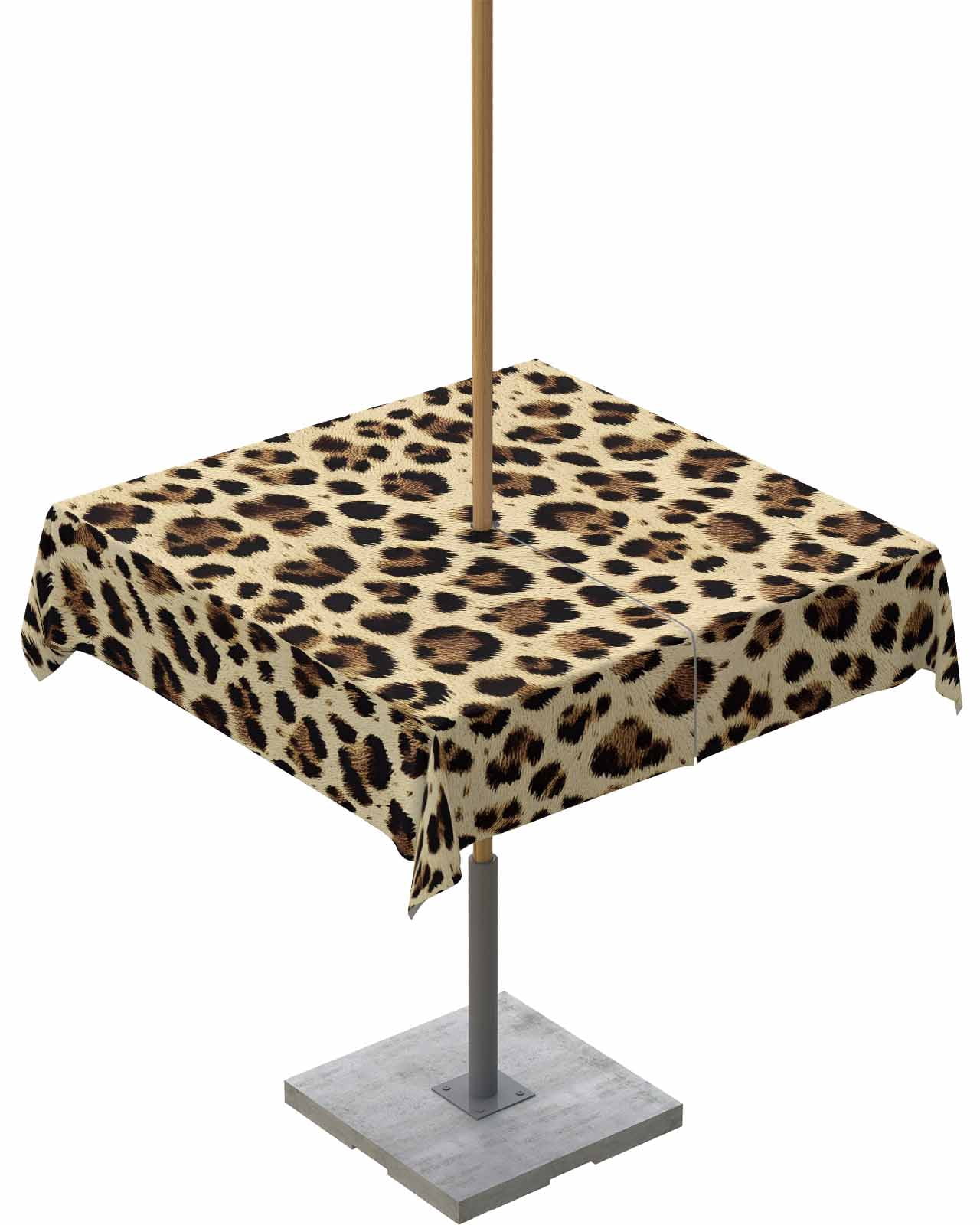 nqOlkjepod Leopard Printed Outdoor Tablecloth with Umbrella Hole ...