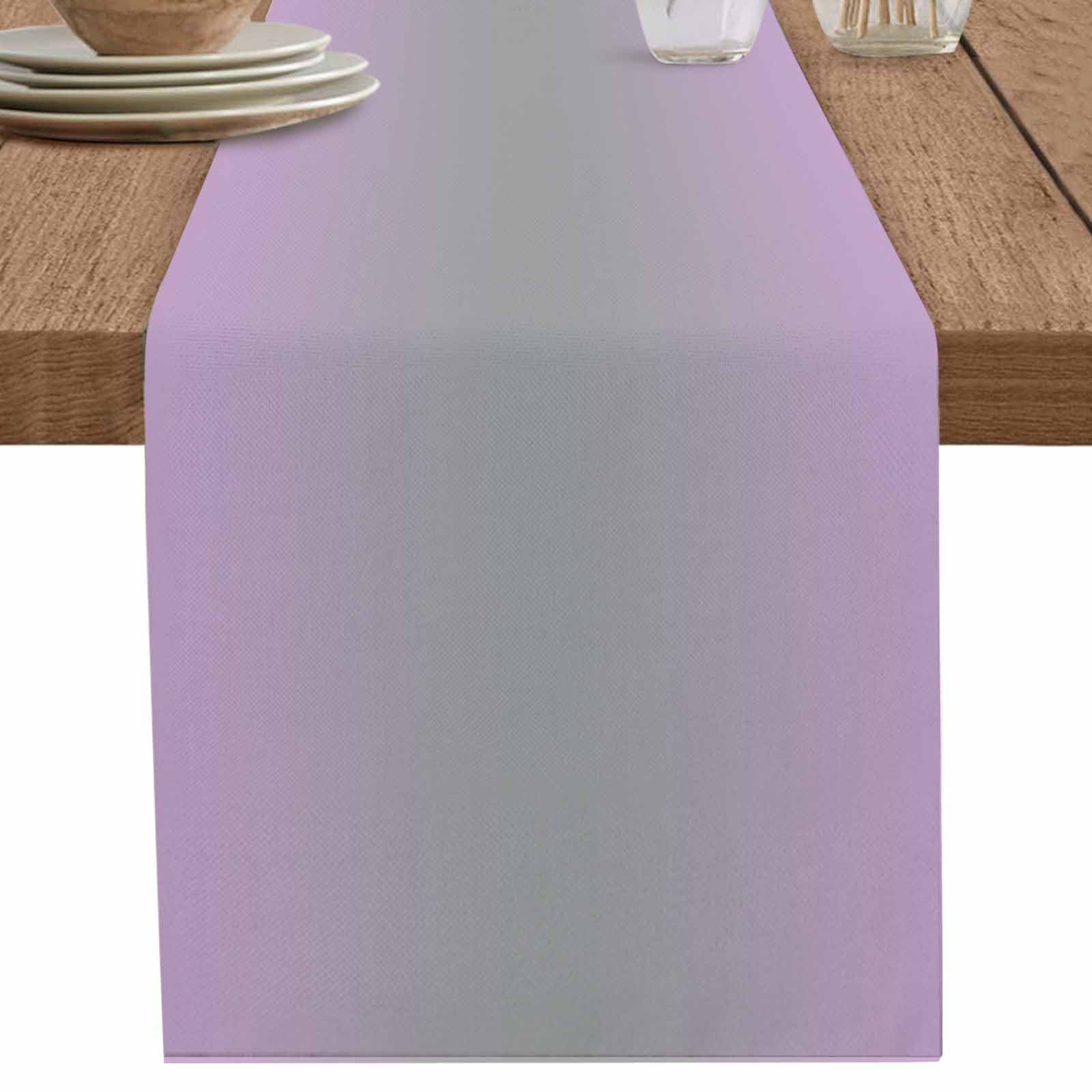nqOlkjepod Light Purple Grey Ombre Table Runner 72 Inches Long ...