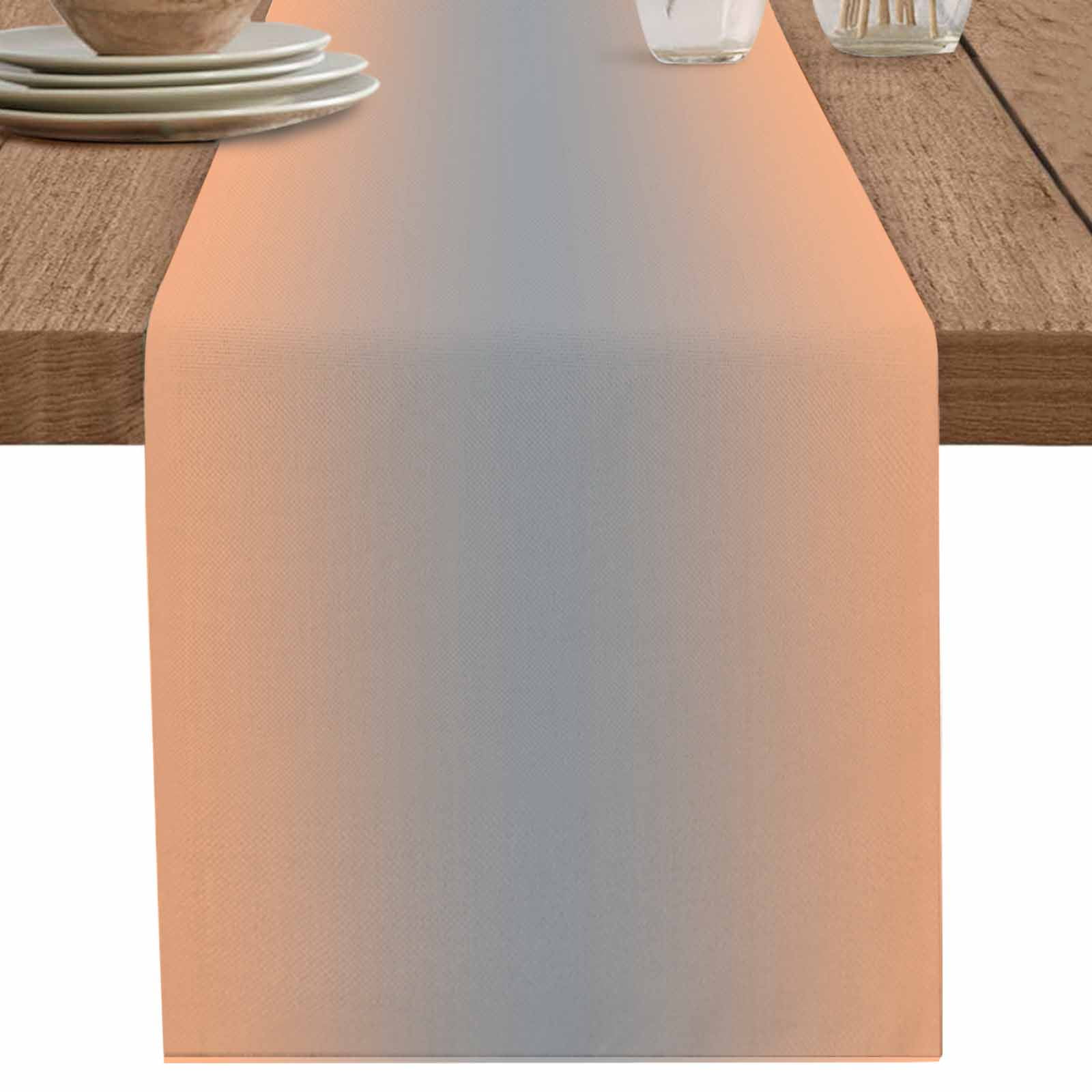 nqOlkjepod LightSalmon Gray Ombre Table Runner 48 Inches Long Farmhouse ...
