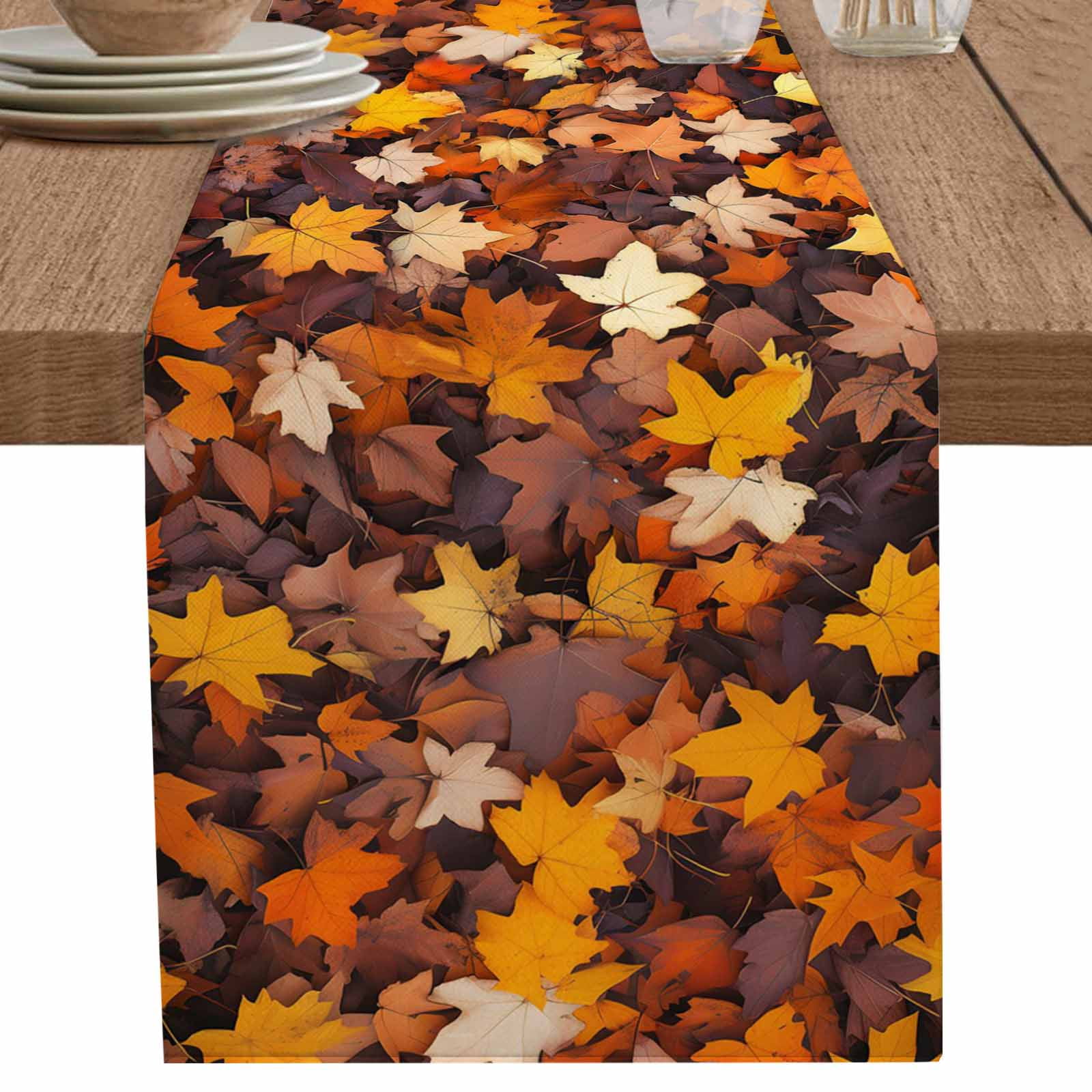 nqOlkjepod Maple LeafFall Table Runner 36 Inches Long Farmhouse Dress ...