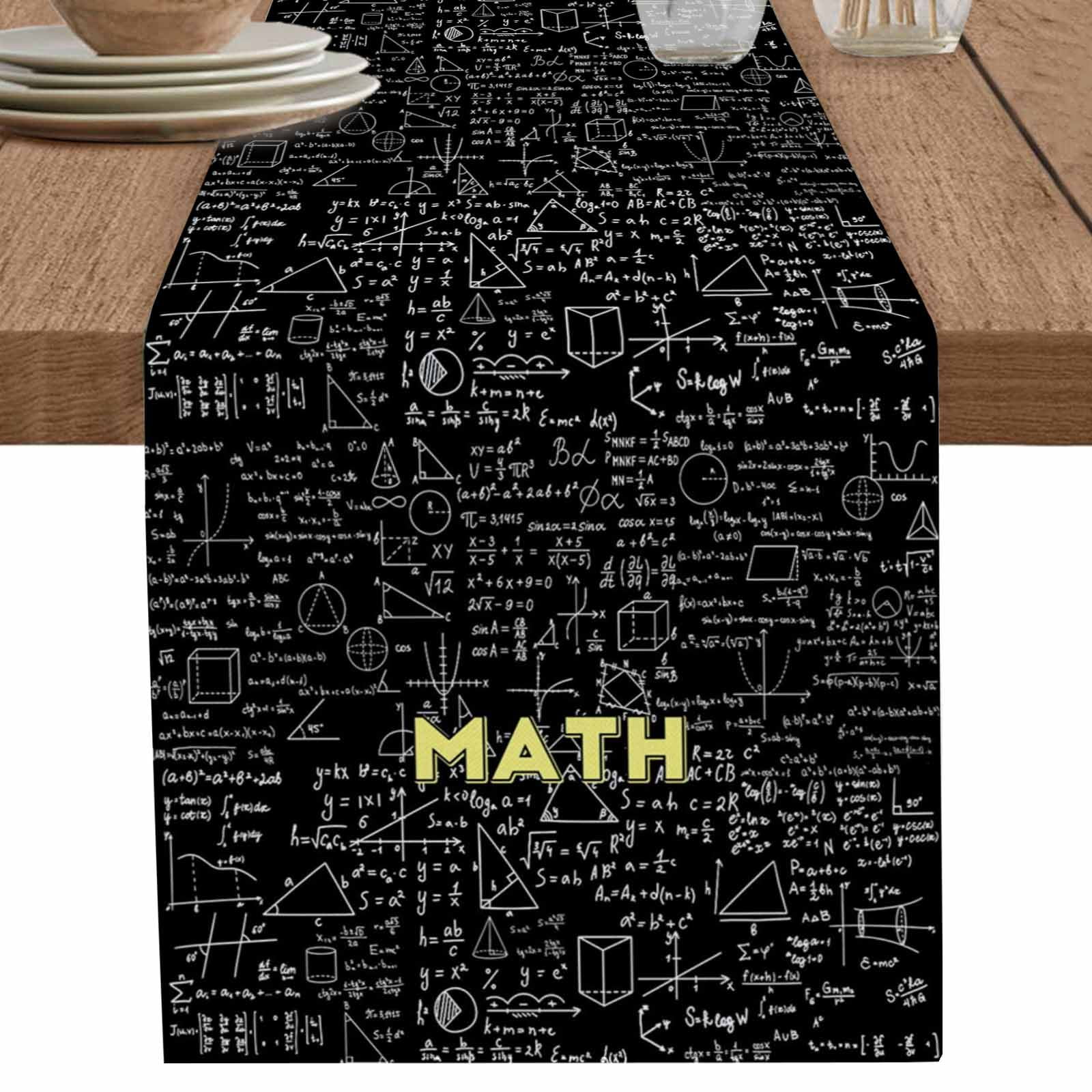 nqOlkjepod Mathematics Formulas Table Runner 36 Inches Long Farmhouse ...