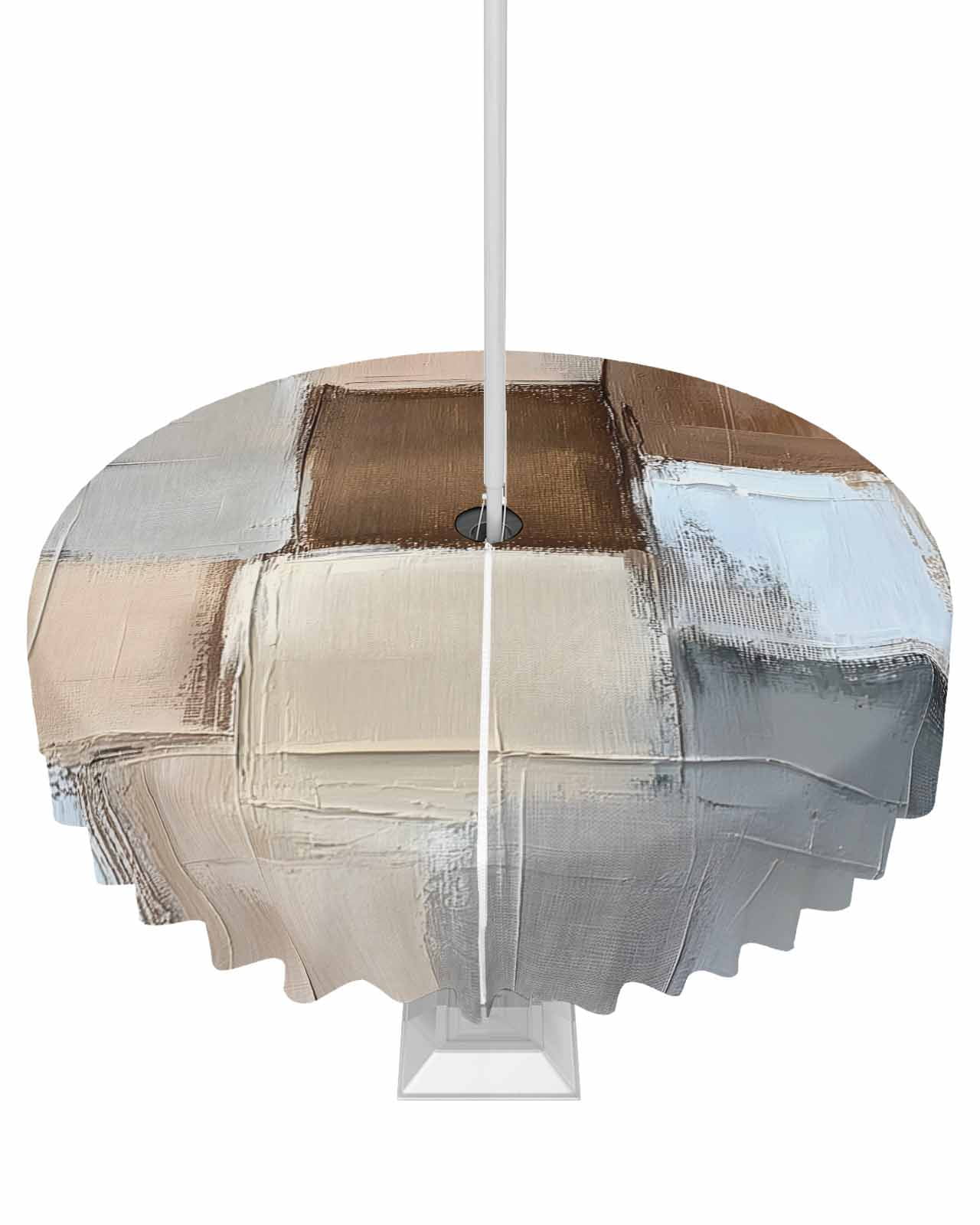 nqOlkjepod Modern Beige Brown Outdoor Tablecloth with Umbrella Hole ...