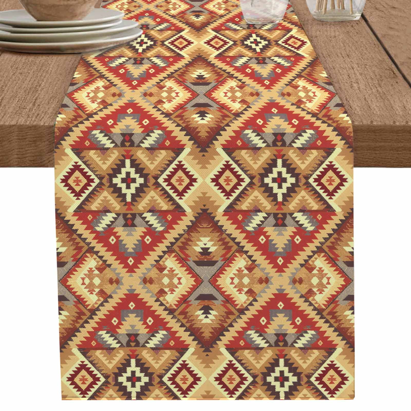 nqOlkjepod Modern Geometric Table Runner 72 Inches Long Farmhouse Dress ...