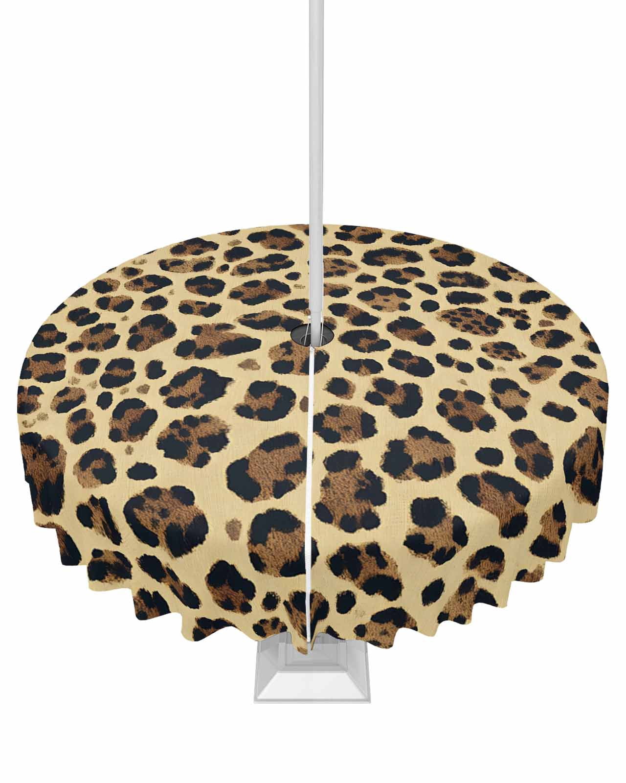 nqOlkjepod Modern Leopard Textured Outdoor Tablecloth with Umbrella ...