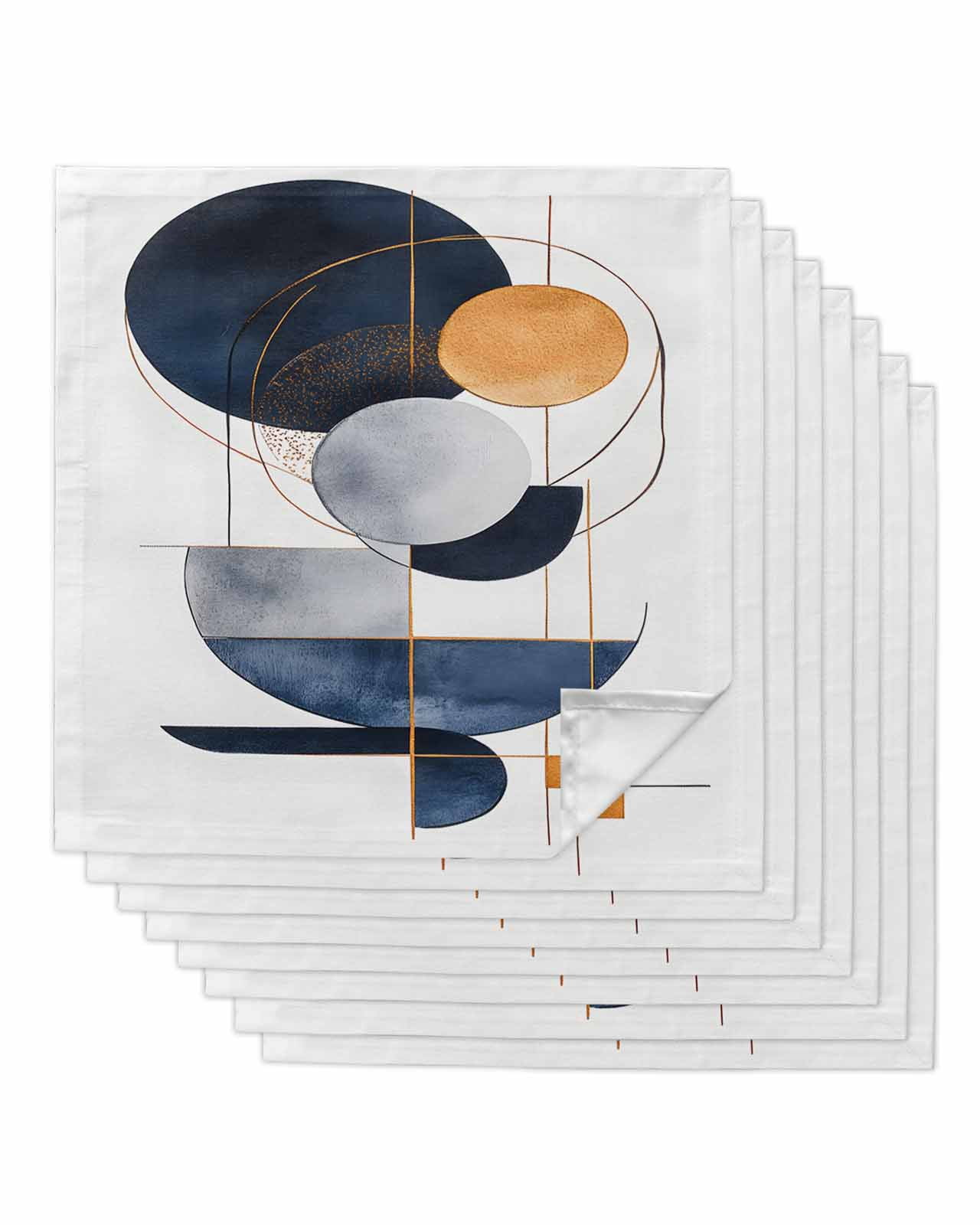 nqOlkjepod Navy Blue Abstract Art Cloth Napkins Set of 8 Reusable ...