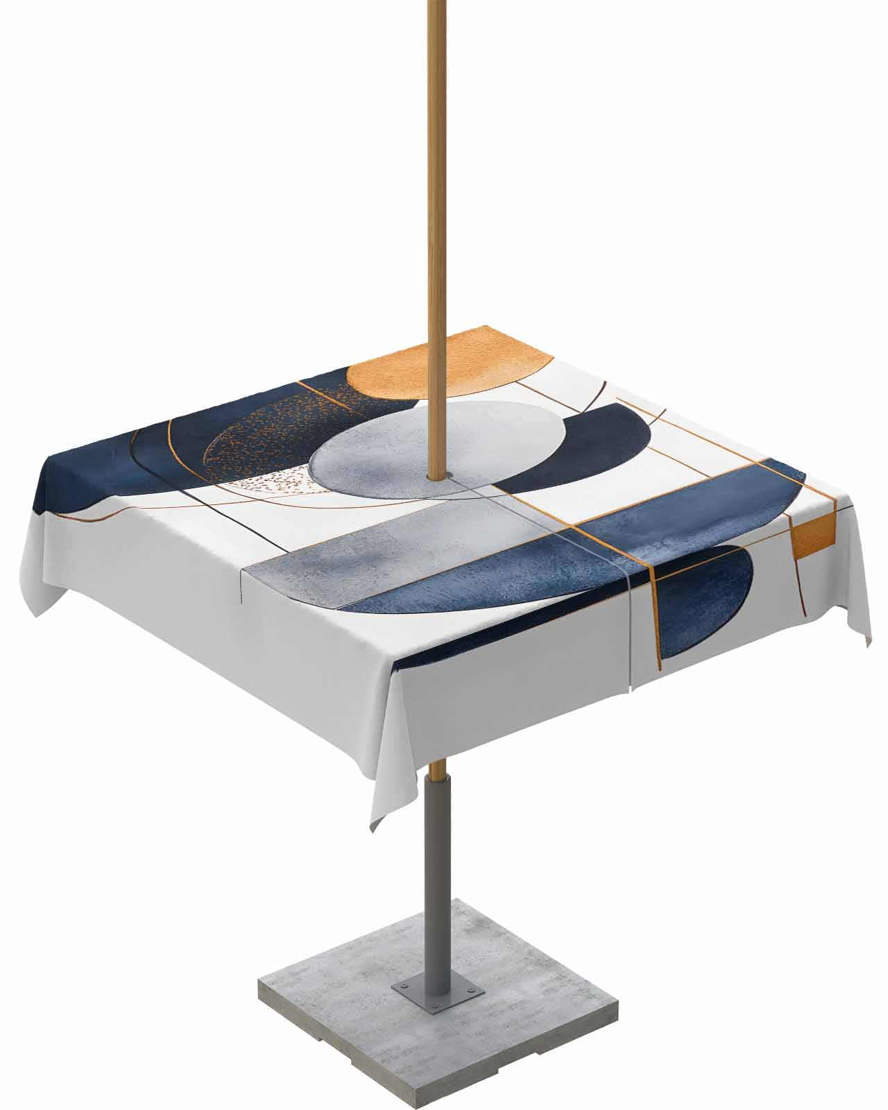 nqOlkjepod Navy Blue Abstract Art Outdoor Tablecloth with Umbrella Hole ...