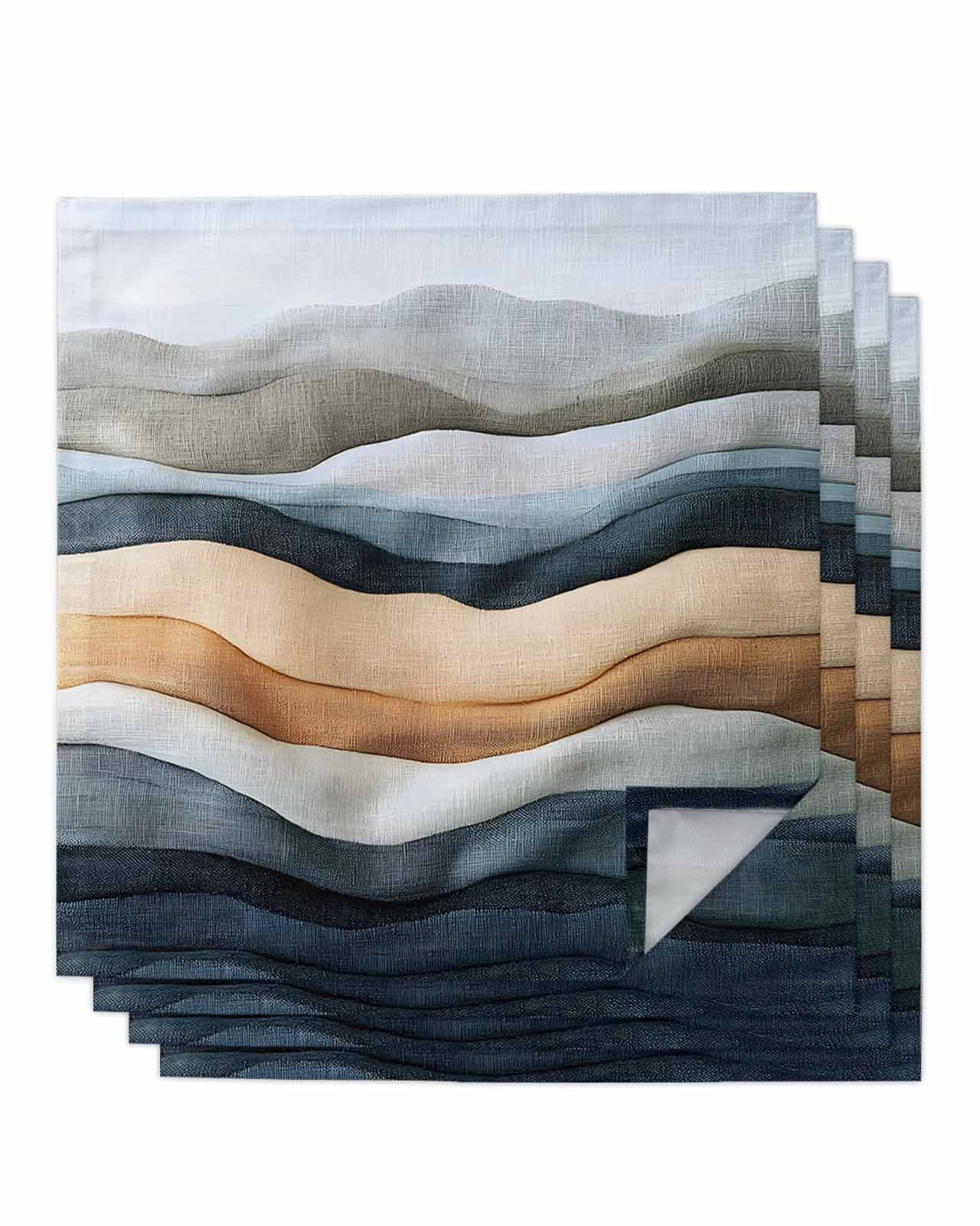 nqOlkjepod Navy Blue Beige Ombre Cloth Napkins Set of 4 Reusable Dinner ...