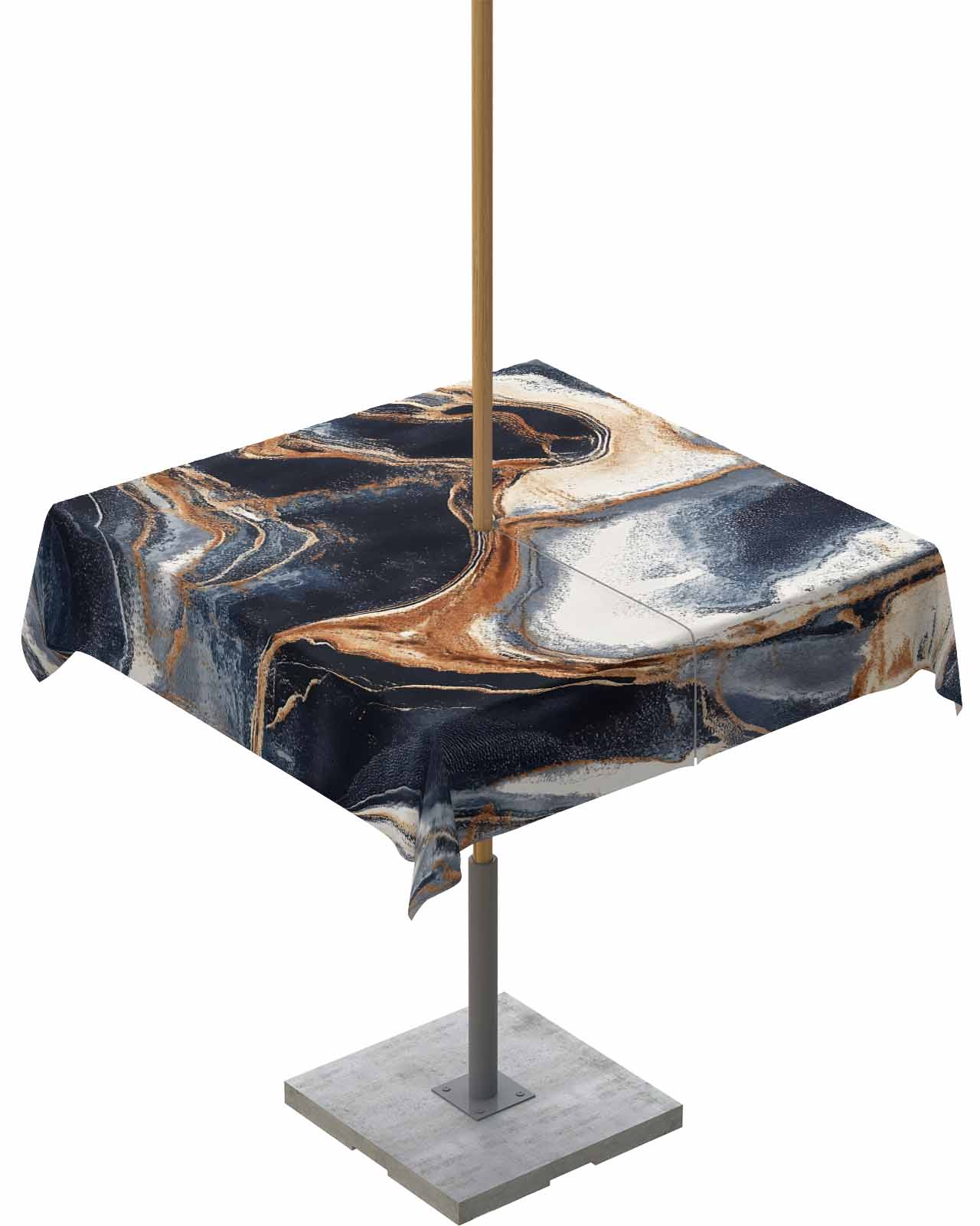 nqOlkjepod Navy Blue Marble Outdoor Tablecloth with Umbrella Hole ...