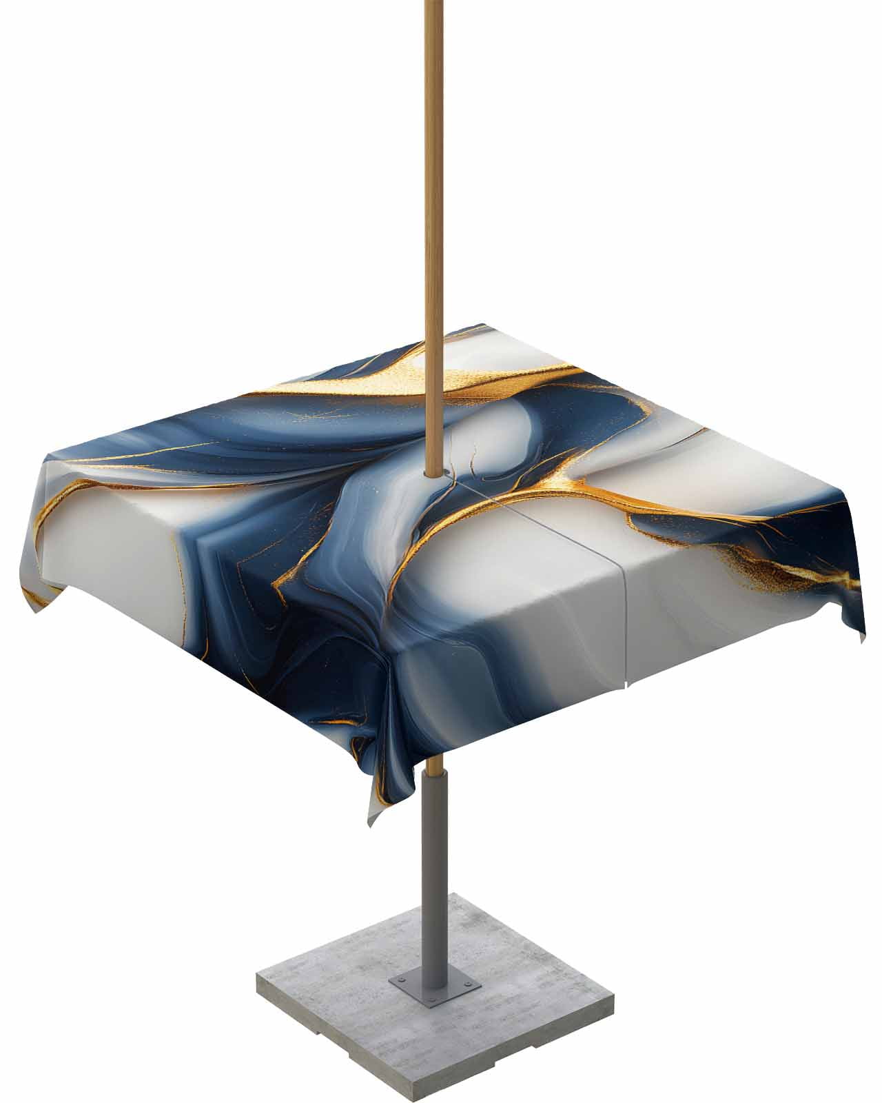 nqOlkjepod Navy Blue Marble Outdoor Tablecloth with Umbrella Hole ...