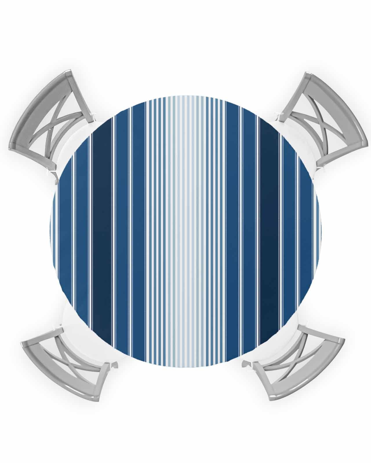 nqOlkjepod Navy Blue Stripe Round Tablecloth, Fitted Table Cover with ...
