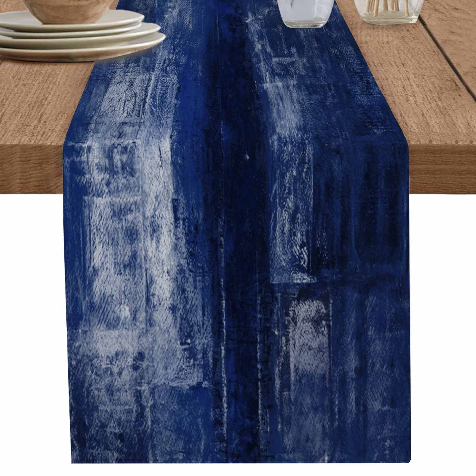 nqOlkjepod Navy Blue Table Runner 72 Inches Long Farmhouse Dress ...