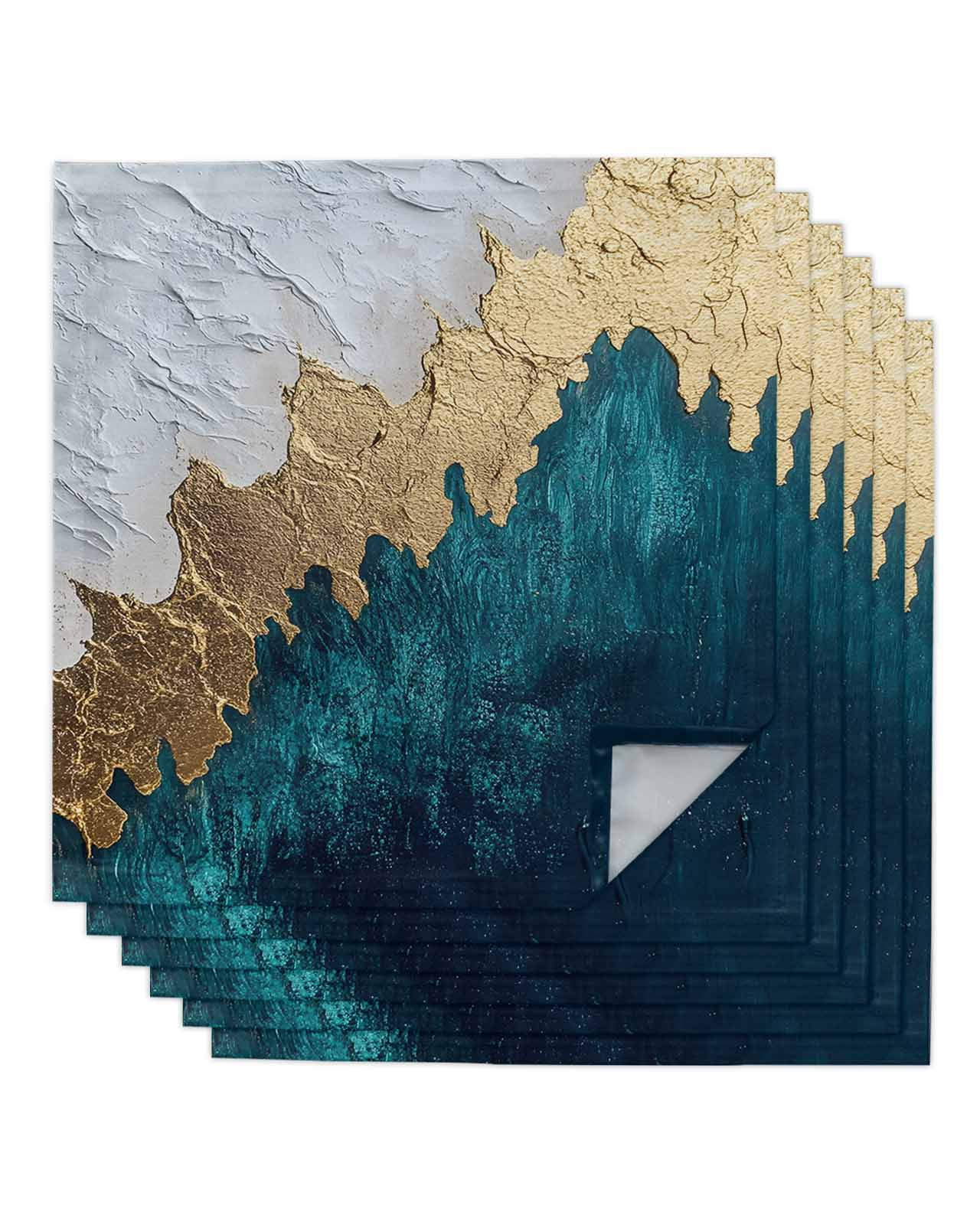 nqOlkjepod Ocean Coastal Cloth Napkins Set of 6 Reusable Dinner Napkins ...