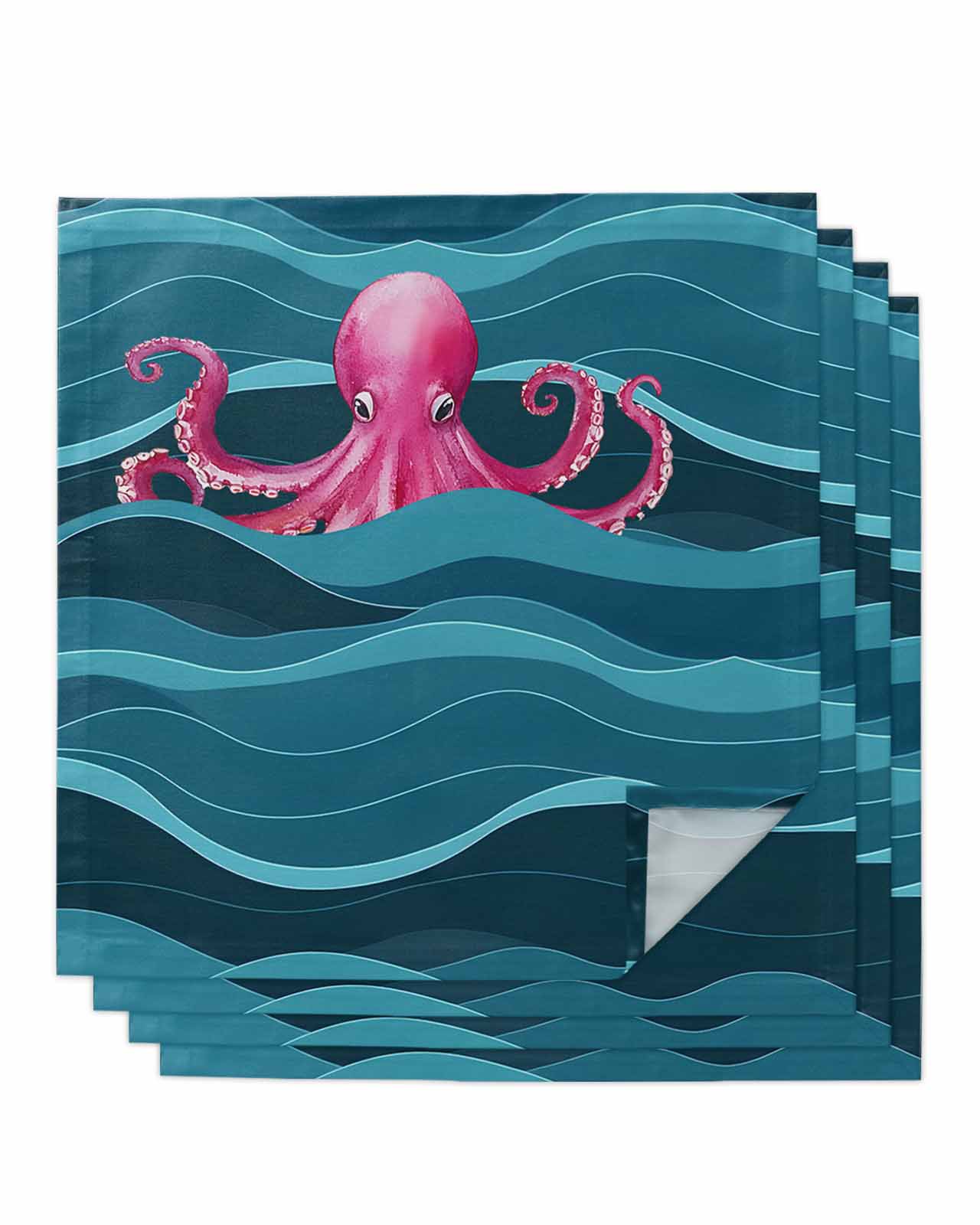 nqOlkjepod Ocean Octopus Cloth Napkins Set of 4 Reusable Dinner Napkins ...