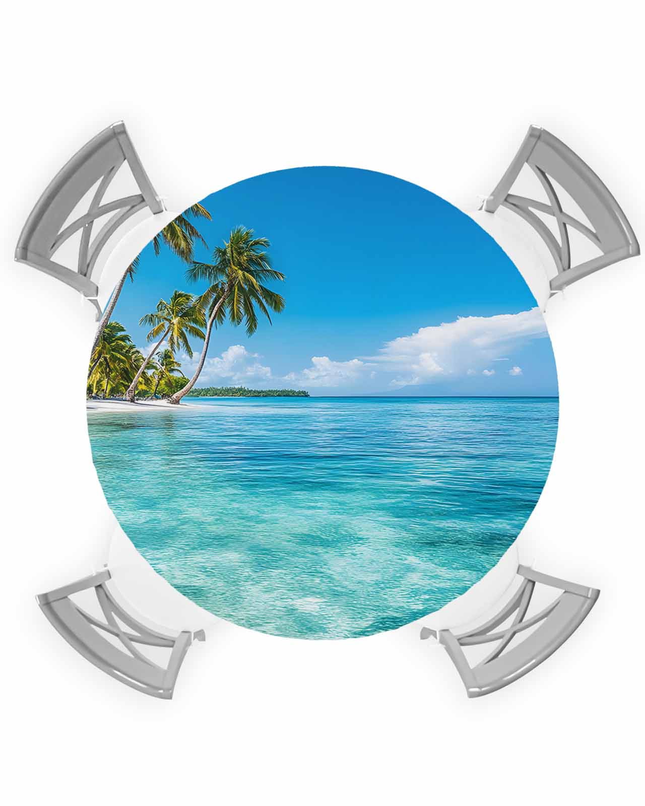 nqOlkjepod Ocean Sea Round Tablecloth, Fitted Table Cover with Elastic ...