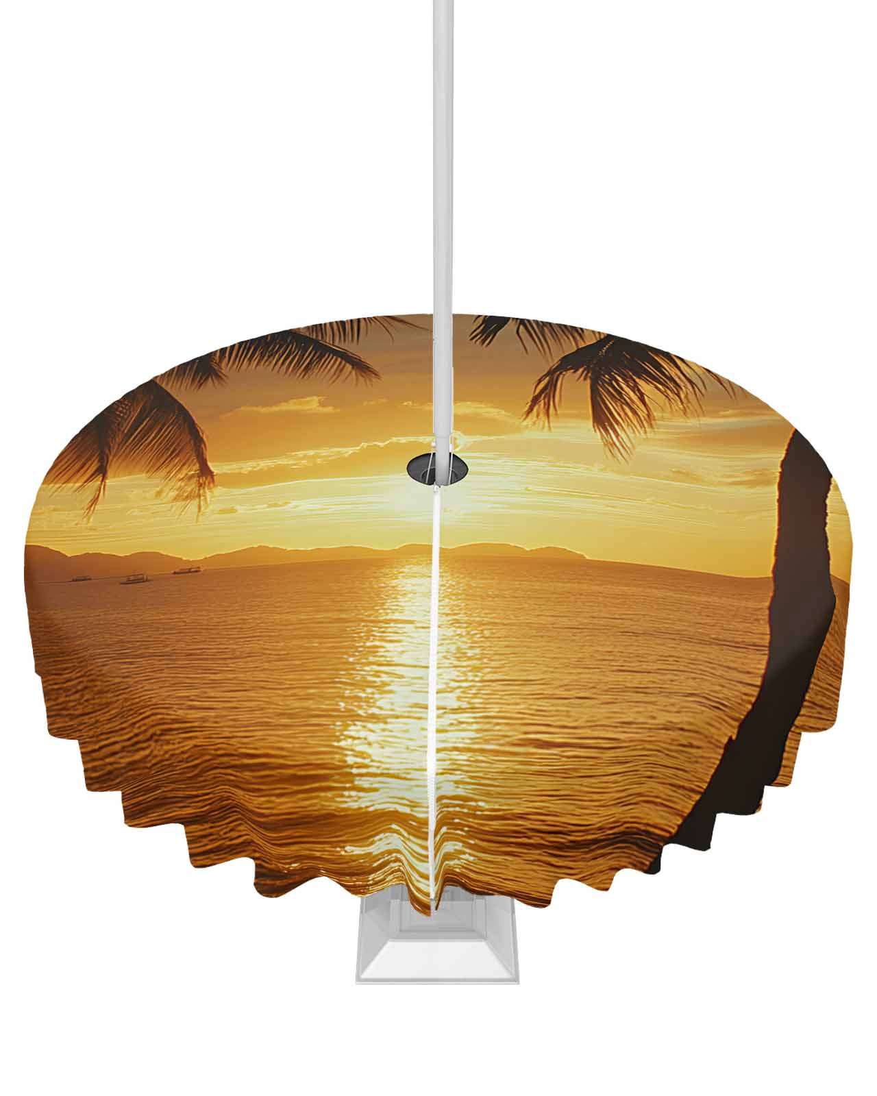 nqOlkjepod Ocean Sunset Outdoor Tablecloth with Umbrella Hole & Zipper ...