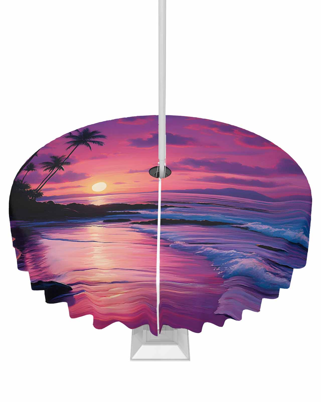 nqOlkjepod Ocean Sunset Outdoor Tablecloth with Umbrella Hole & Zipper ...
