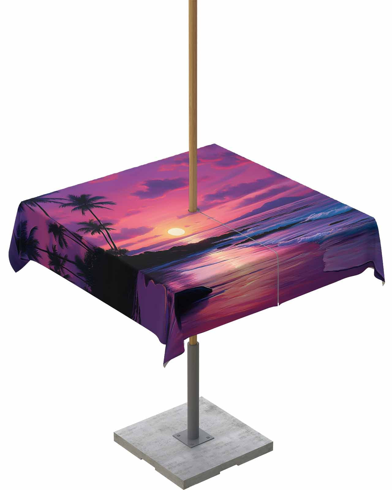 nqOlkjepod Ocean Sunset Outdoor Tablecloth with Umbrella Hole & Zipper ...