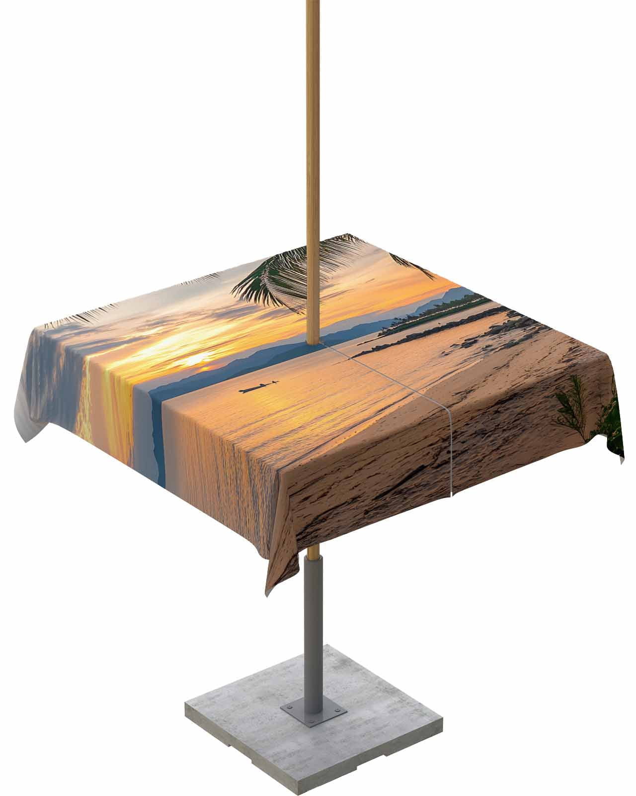 nqOlkjepod Ocean Sunset Outdoor Tablecloth with Umbrella Hole & Zipper ...