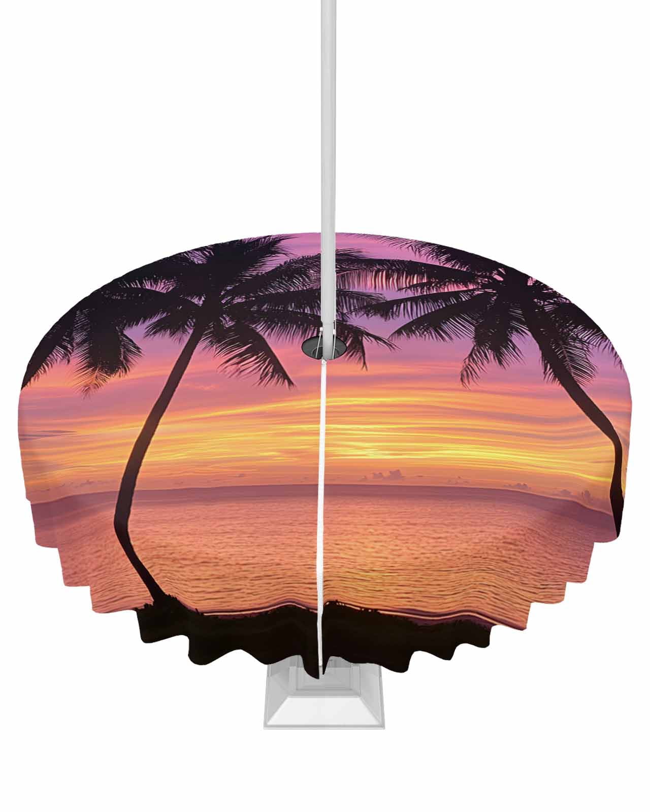 nqOlkjepod Ocean Sunset Outdoor Tablecloth with Umbrella Hole & Zipper ...