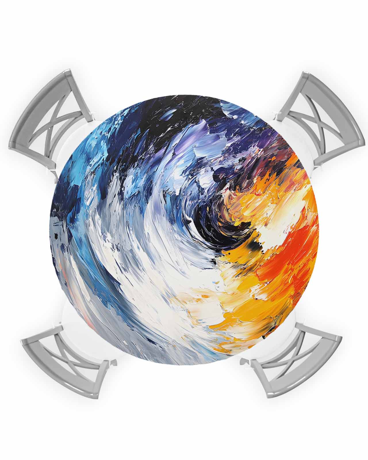 nqOlkjepod Oil Painting Round Tablecloth, Fitted Table Cover with ...