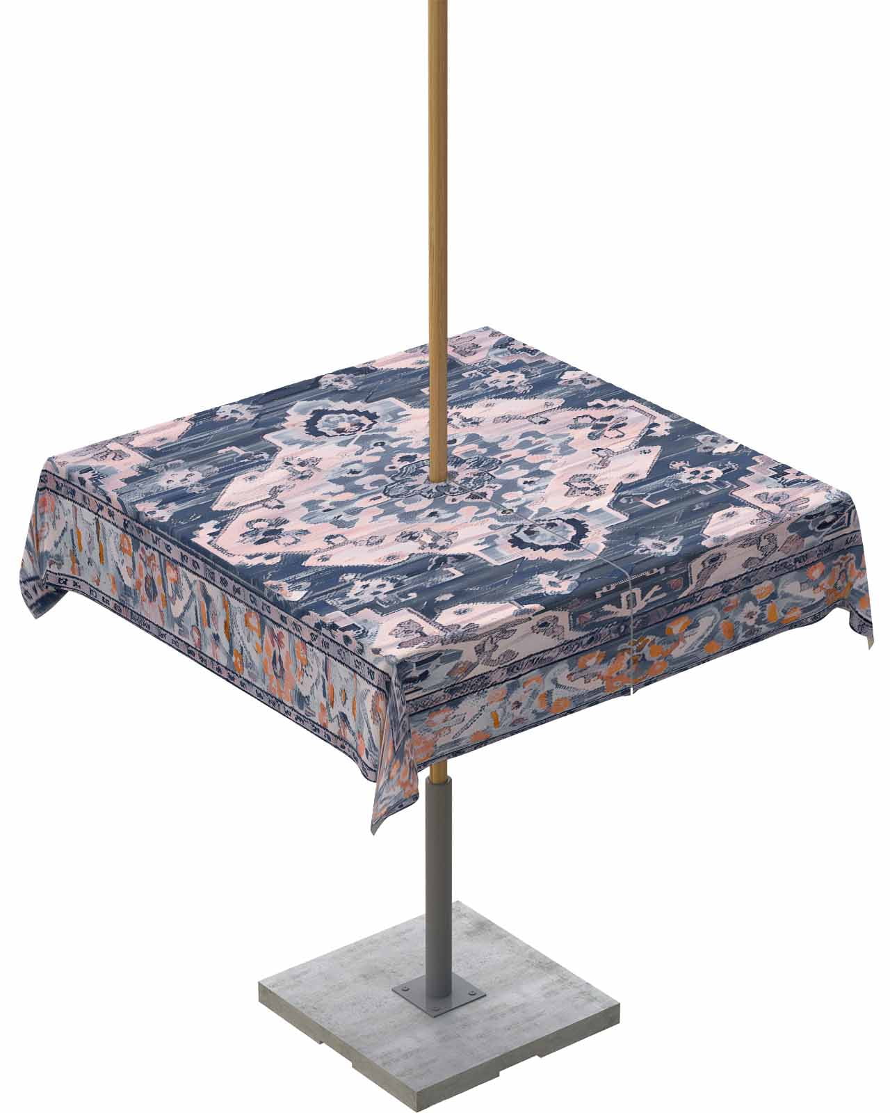 nqOlkjepod Orange Blue Boho Outdoor Tablecloth with Umbrella Hole ...