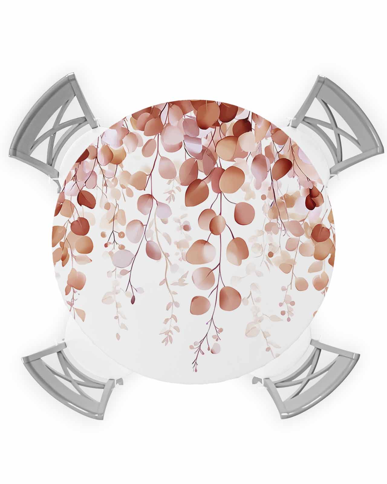 nqOlkjepod Orange Eucalyptus Round Tablecloth, Fitted Table Cover with ...
