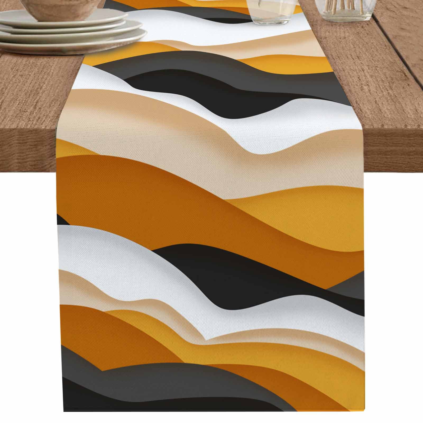nqOlkjepod Orange Gray Ombre Table Runner 72 Inches Long Farmhouse ...