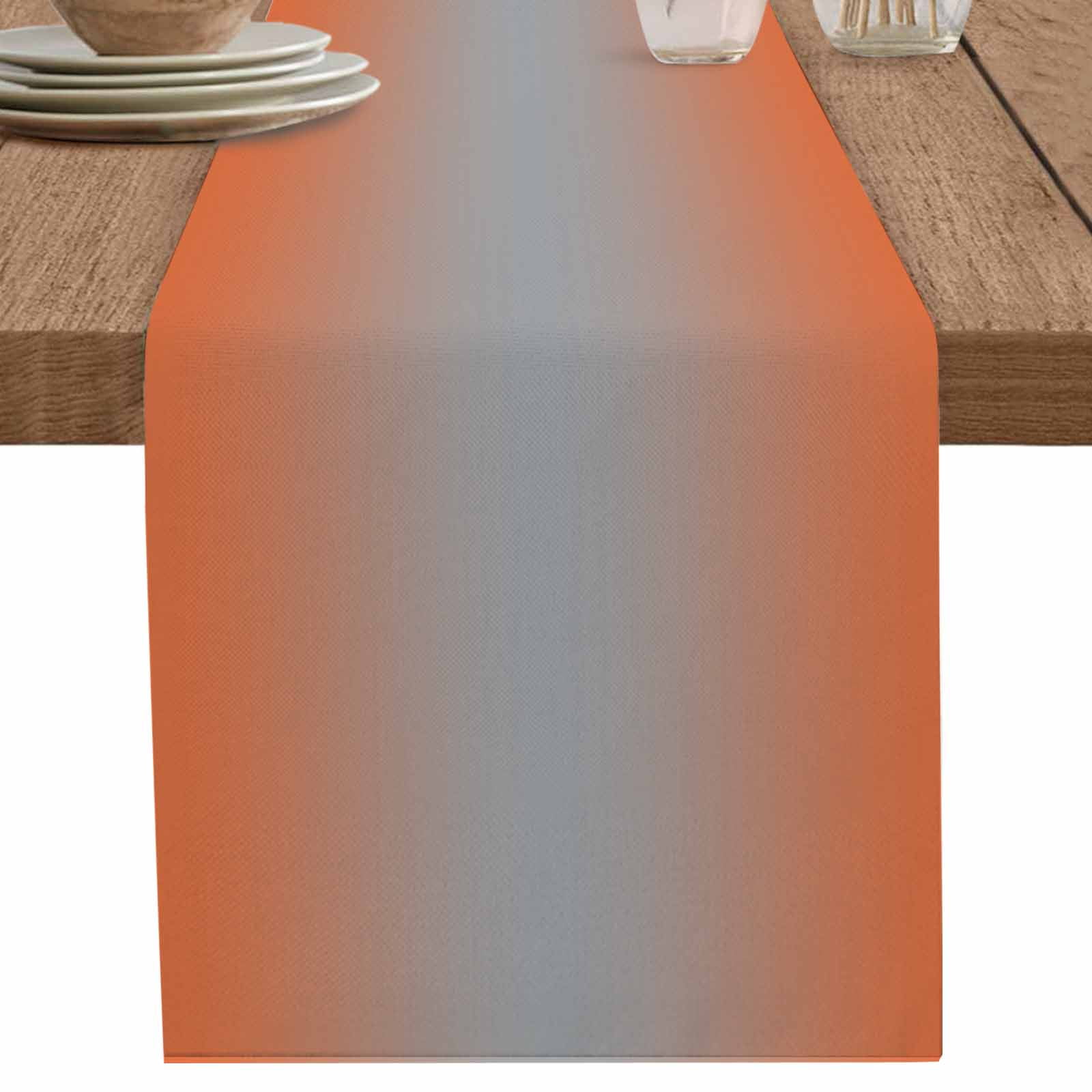 nqOlkjepod Orange Gray Ombre Table Runner 72 Inches Long Farmhouse ...