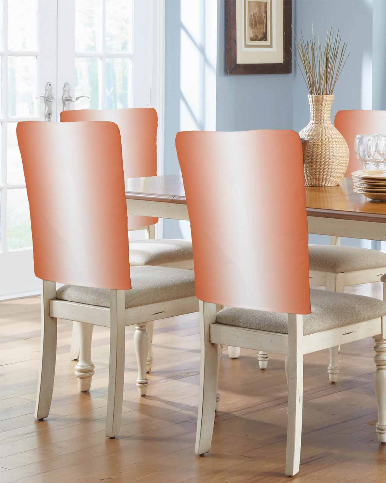 nqOlkjepod Orange Ombre Chair Covers Set of 6, Decorative Chair Back ...