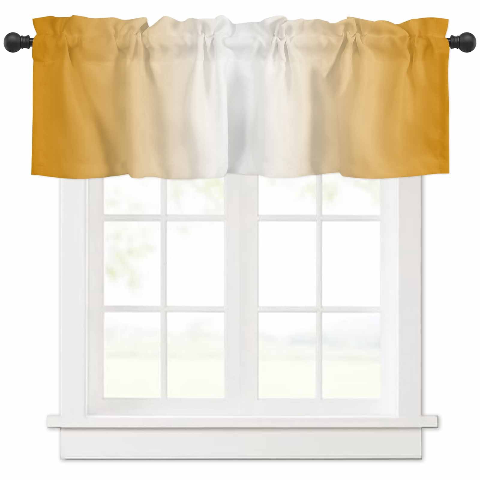 nqOlkjepod Orange Ombre Farmhouse Short Window Curtain Valances, Orange ...