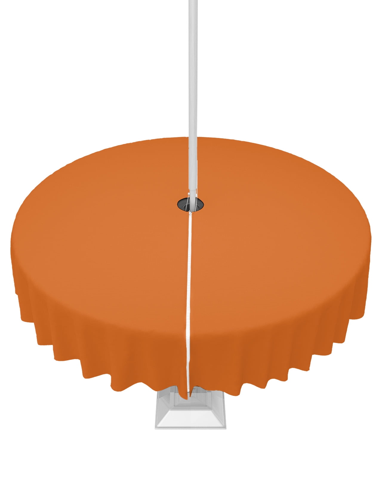 nqOlkjepod Orange Outdoor Tablecloth with Umbrella Hole & Zipper, Pure ...