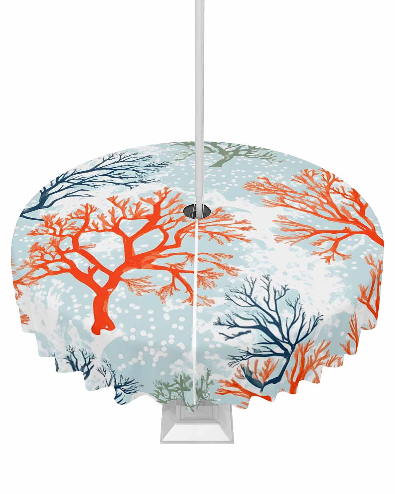 nqOlkjepod Orange-red Coral Outdoor Tablecloth with Umbrella Hole ...