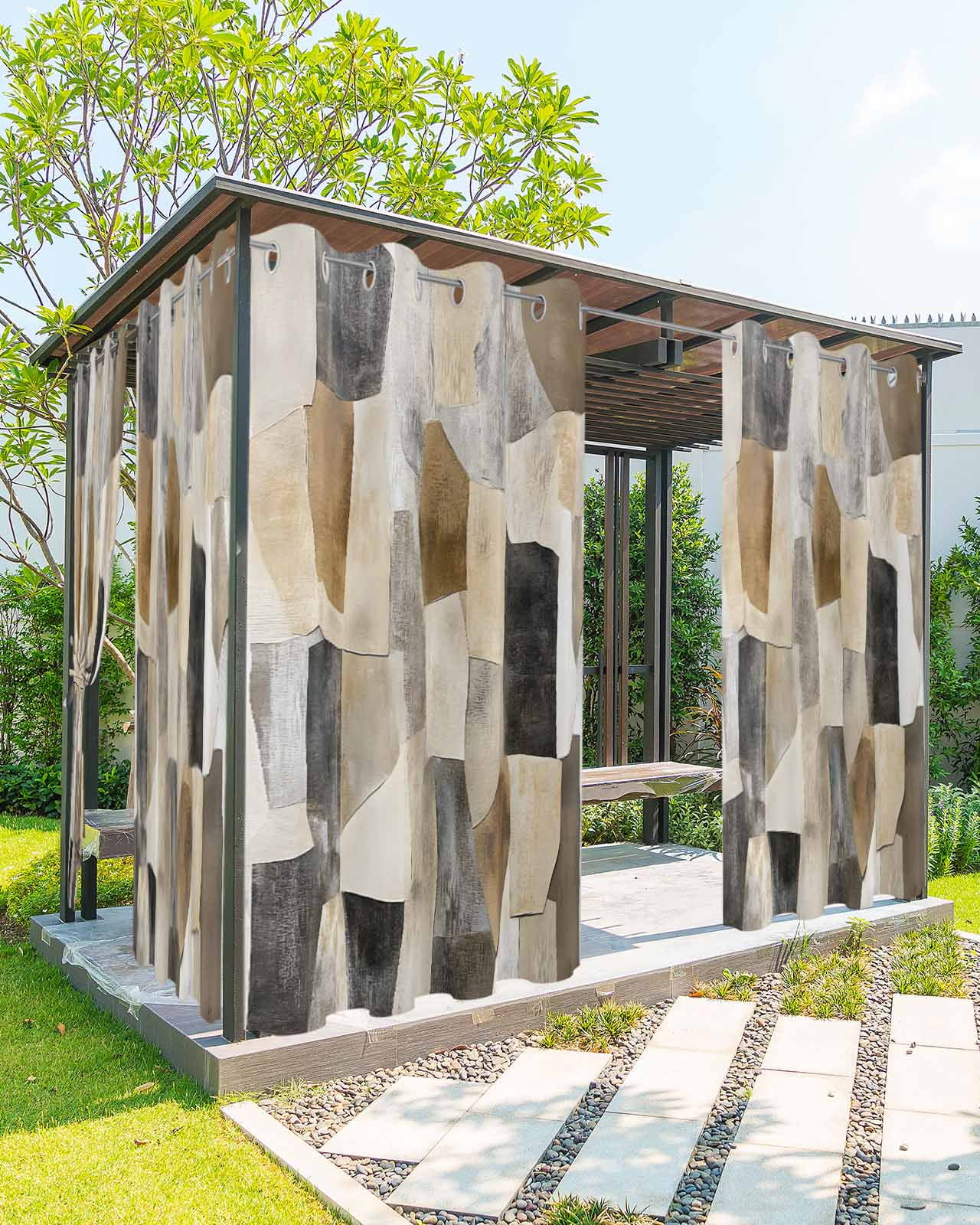 nqOlkjepod Outdoor Curtains for Patio Waterproof, Black Brown Color ...