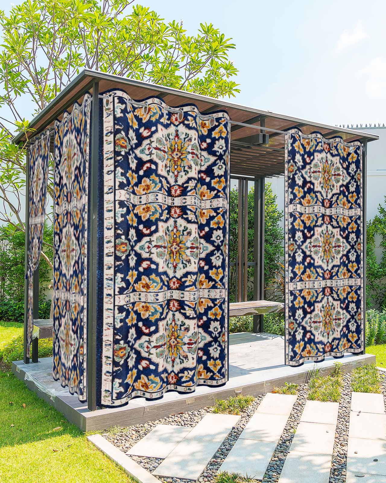 nqOlkjepod Outdoor Curtains for Patio Waterproof, Bohemian Outdoor ...