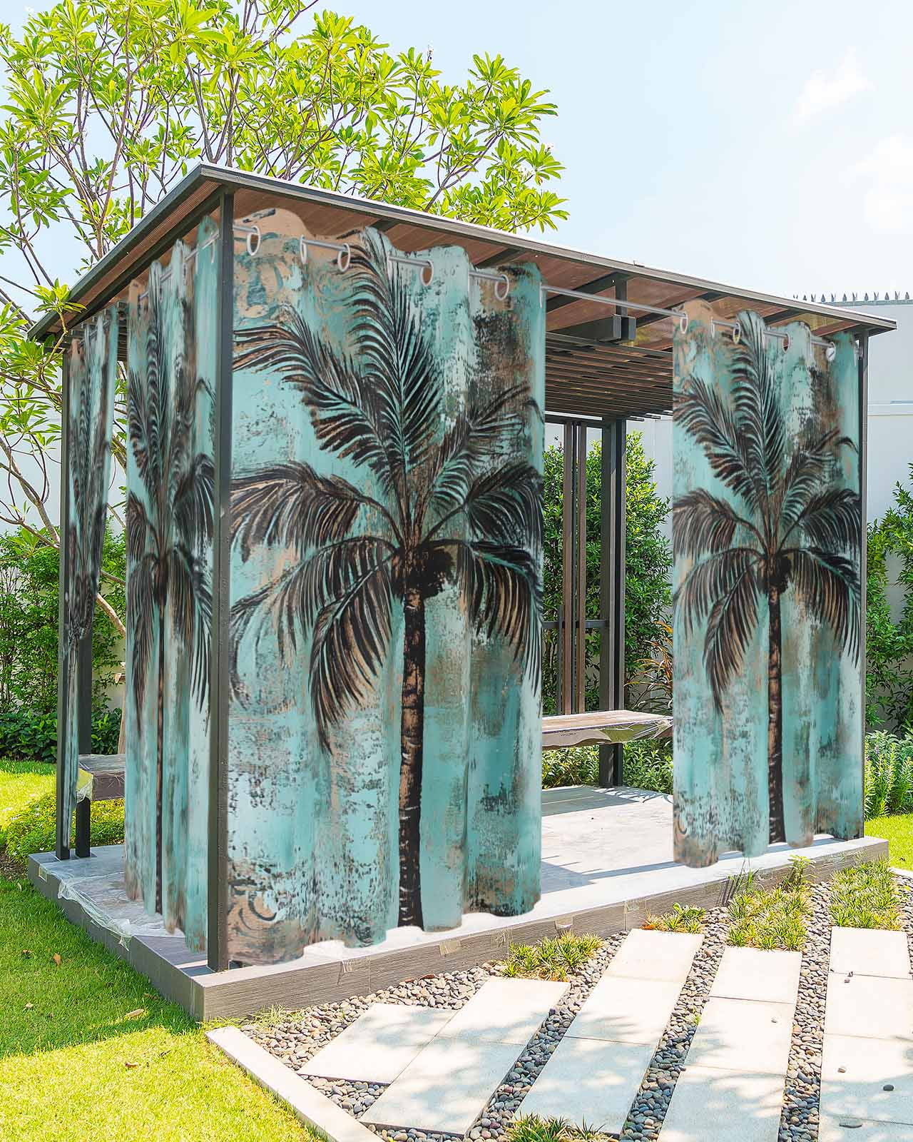 nqOlkjepod Outdoor Curtains for Patio Waterproof, Boho Coastal Tree ...