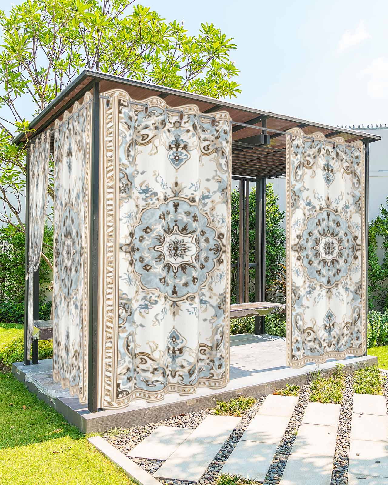 nqOlkjepod Outdoor Curtains for Patio Waterproof, Boho Outdoor Privacy ...