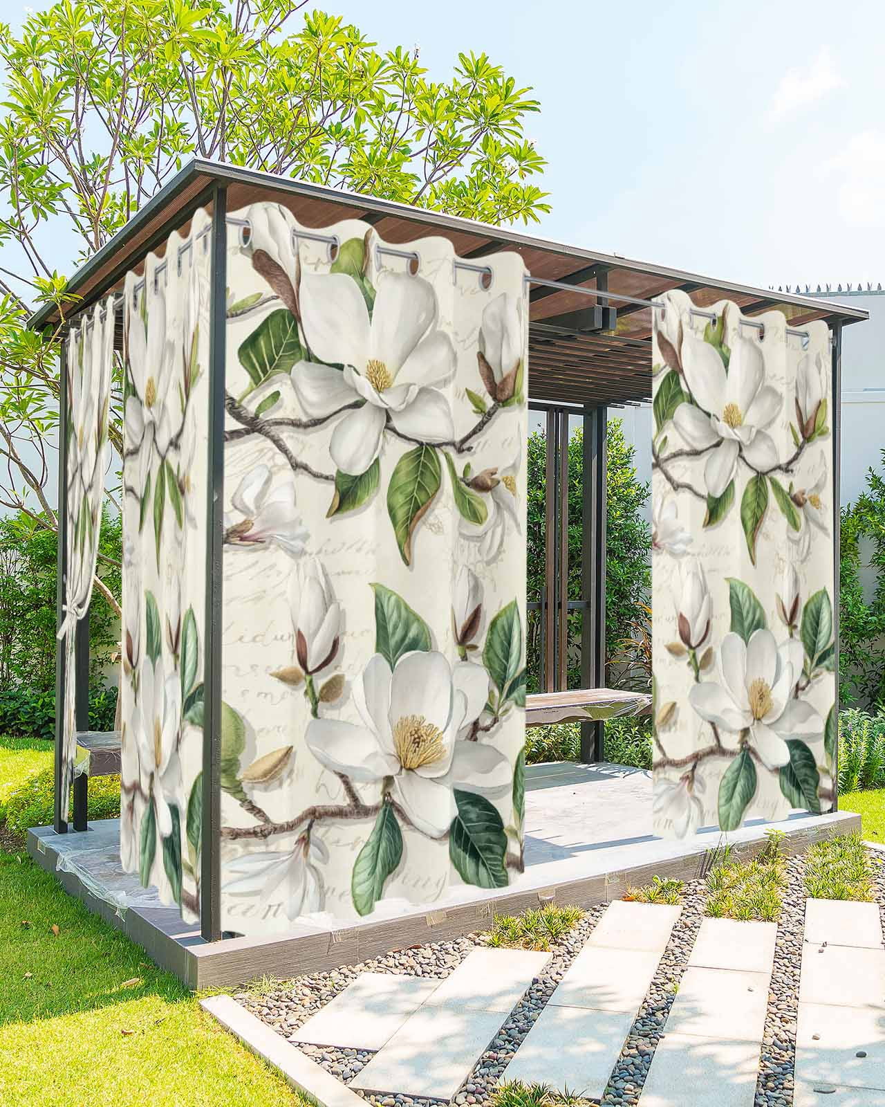 nqOlkjepod Outdoor Curtains for Patio Waterproof, Botanical Floral ...