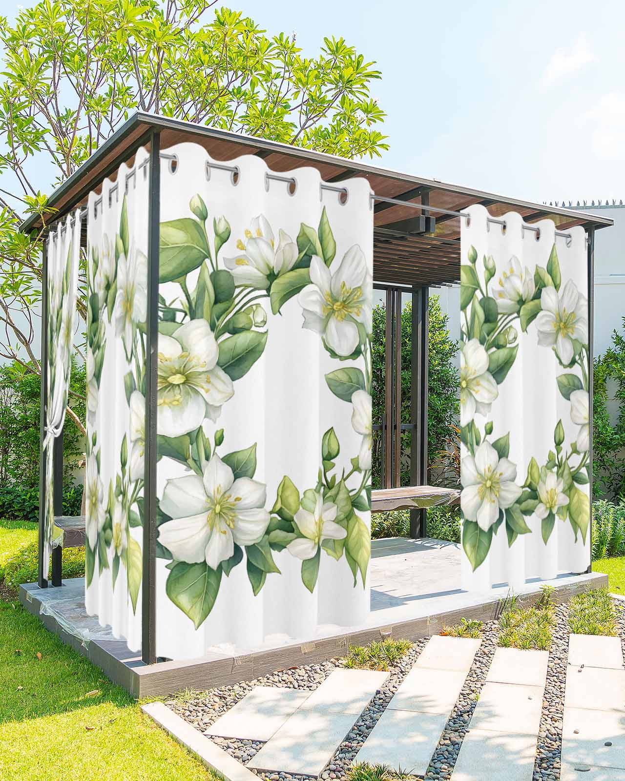 nqOlkjepod Outdoor Curtains for Patio Waterproof, Botanical Green ...