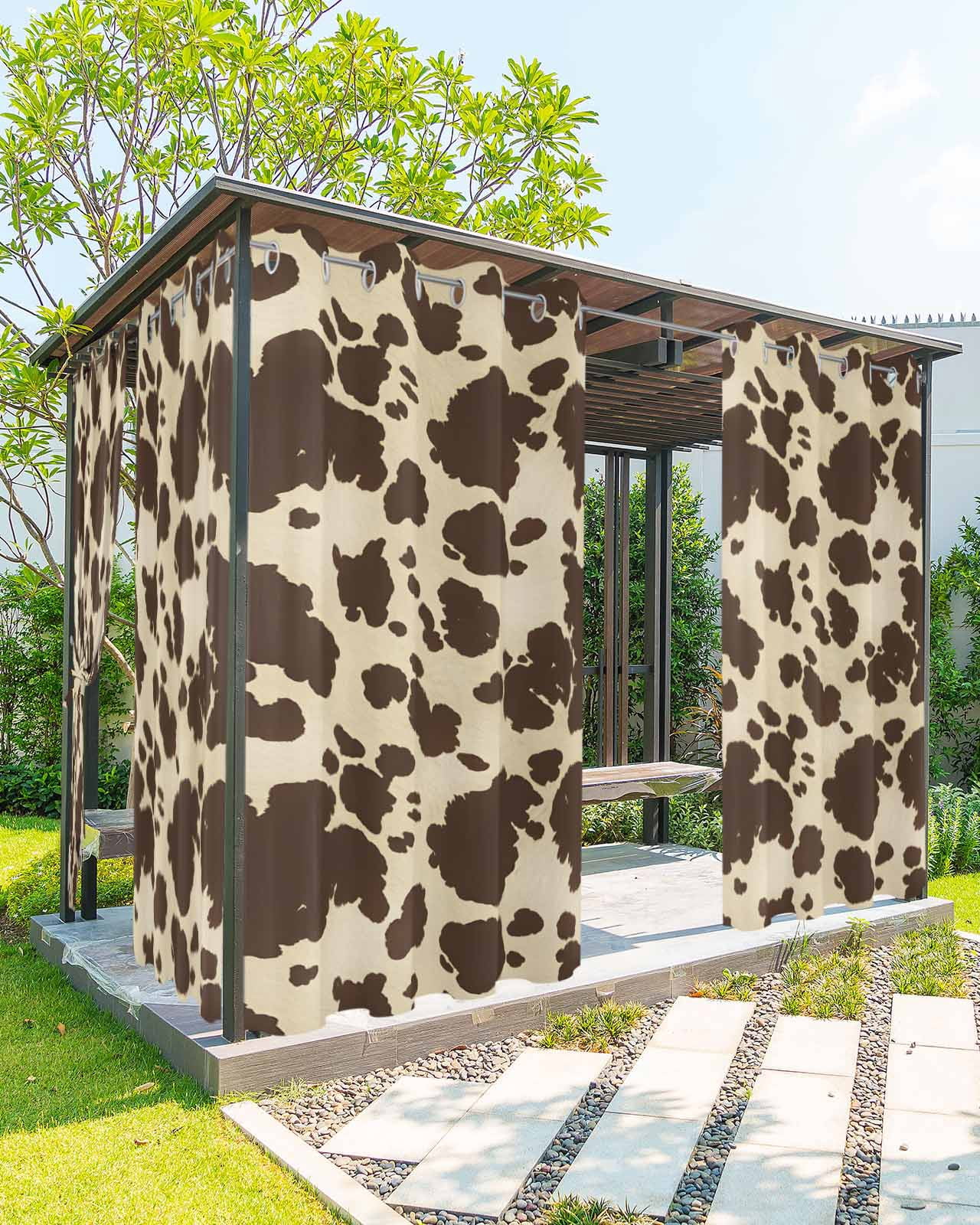 nqOlkjepod Outdoor Curtains for Patio Waterproof, Brown Beige Outdoor ...