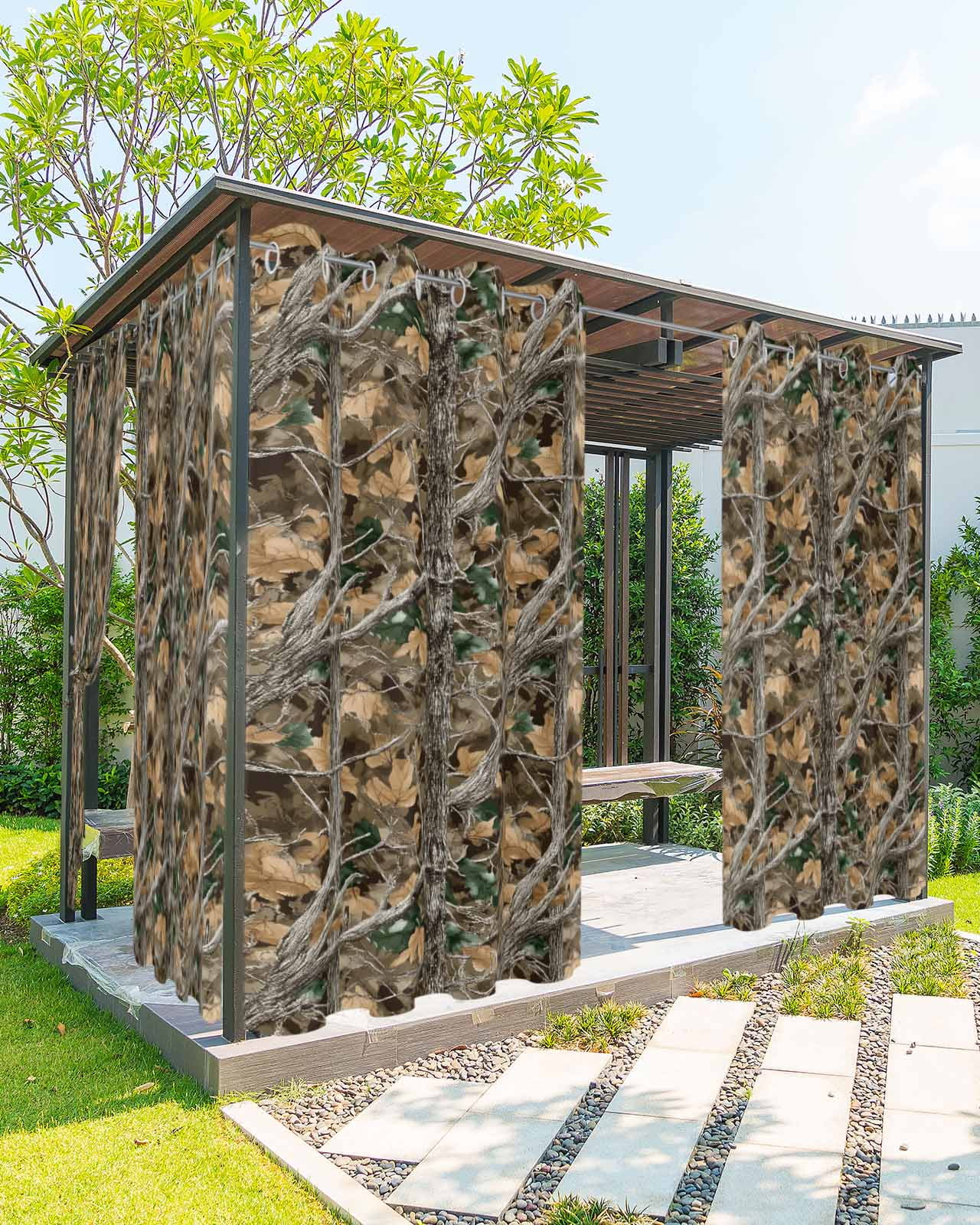 nqOlkjepod Outdoor Curtains for Patio Waterproof, Brown Fall Maple ...