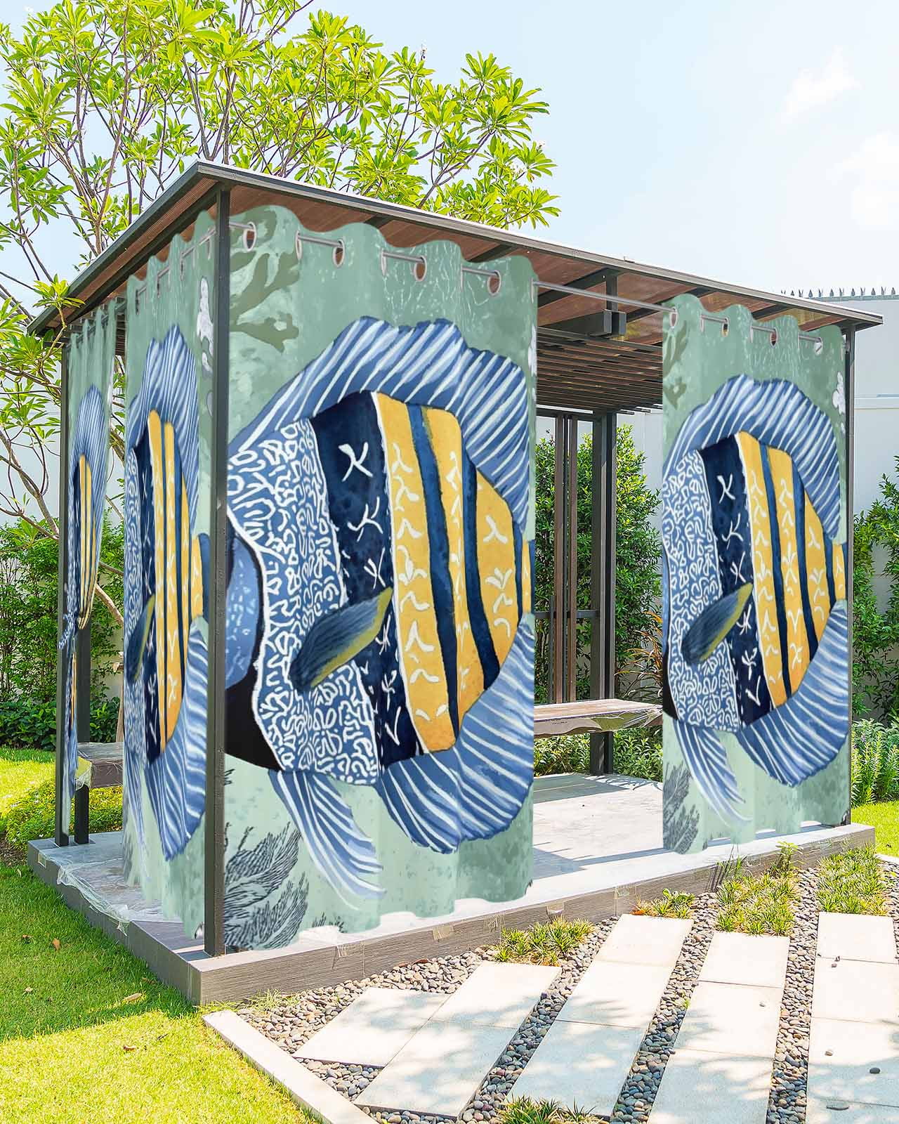 nqOlkjepod Outdoor Curtains for Patio Waterproof, Coastal Ocean Outdoor ...