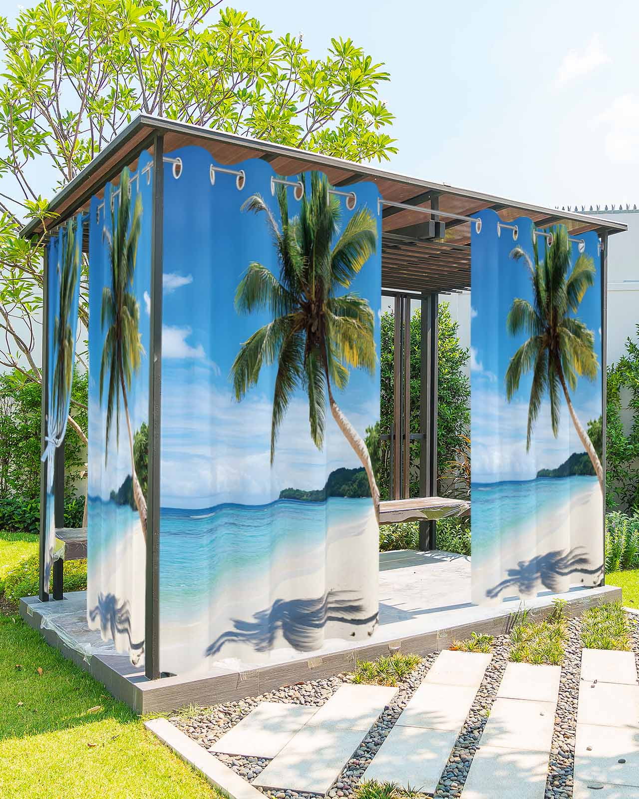 nqOlkjepod Outdoor Curtains for Patio Waterproof, Coastal Tropical ...