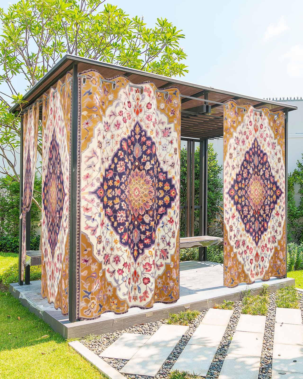 nqOlkjepod Outdoor Curtains for Patio Waterproof, Colorful Boho Outdoor ...