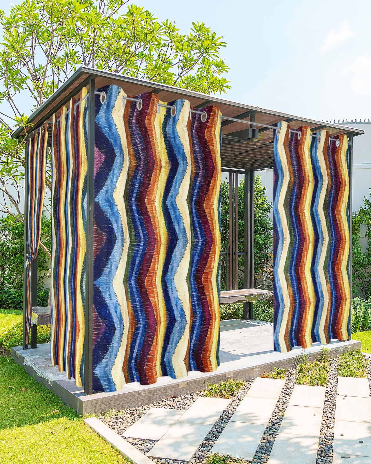 nqOlkjepod Outdoor Curtains for Patio Waterproof, Colorful Shabby ...