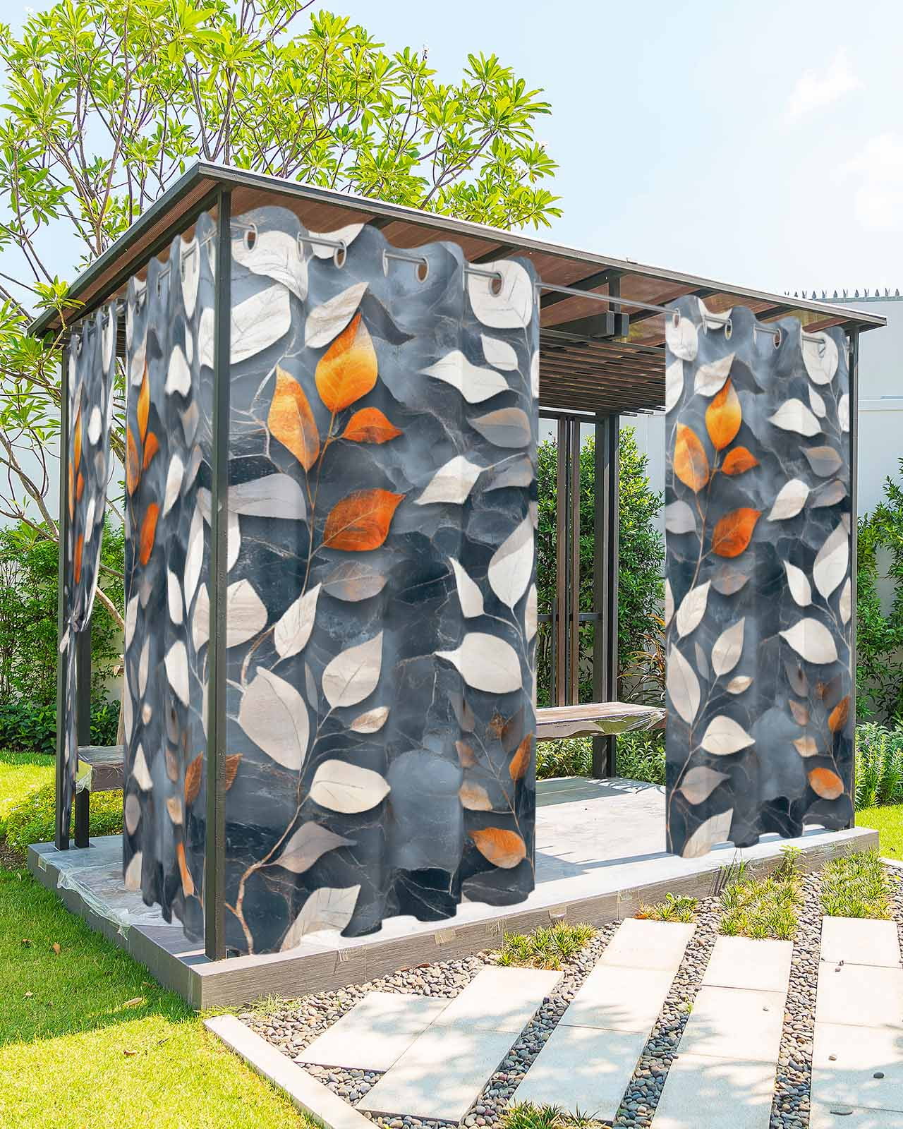 nqOlkjepod Outdoor Curtains for Patio Waterproof, Country Leaves ...