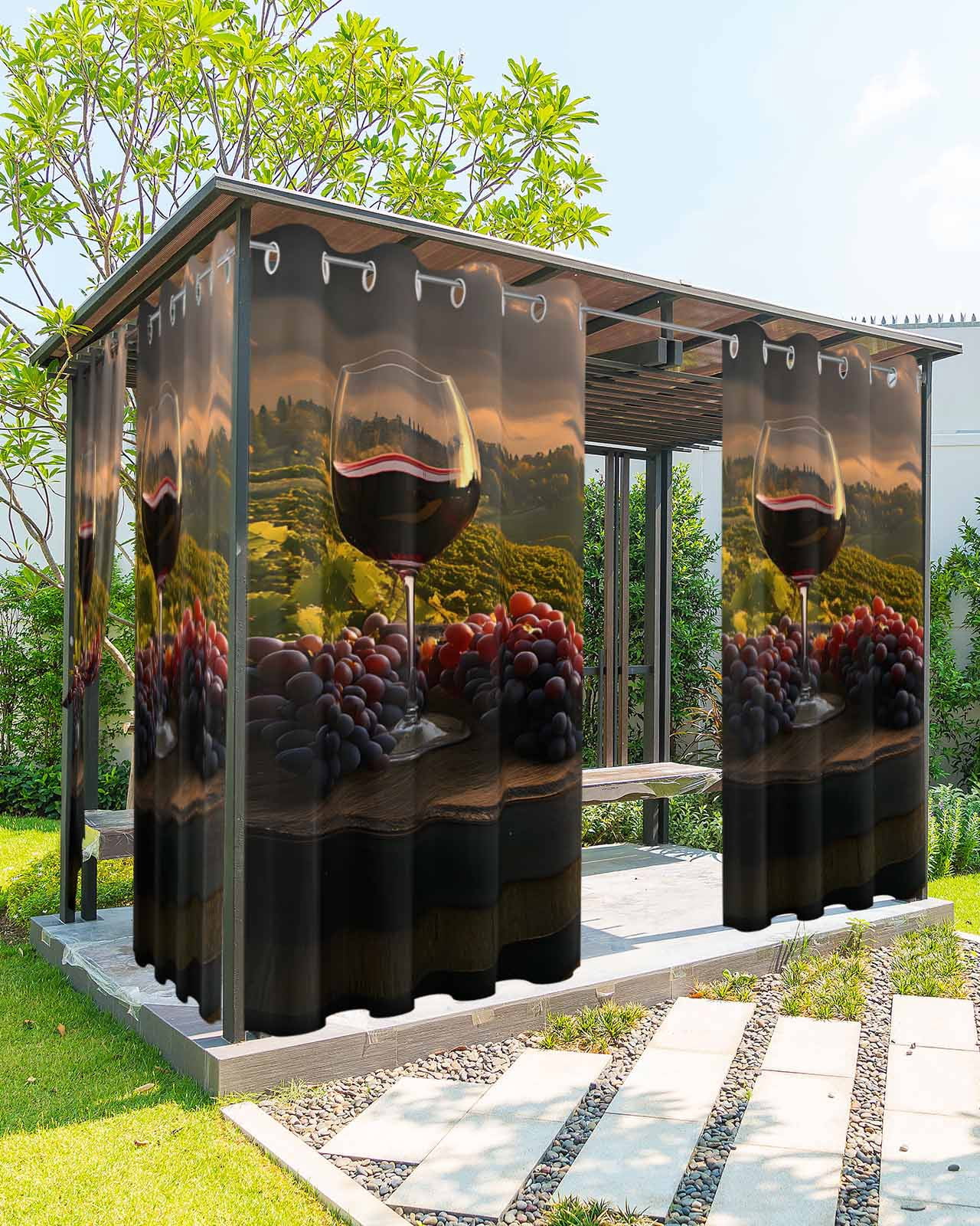 nqOlkjepod Outdoor Curtains for Patio Waterproof, Country Outdoor ...