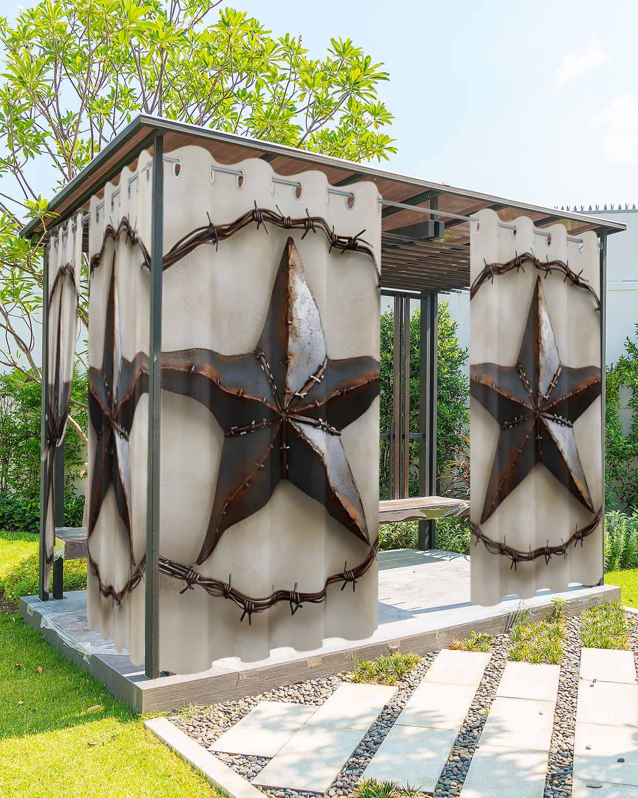 nqOlkjepod Outdoor Curtains for Patio Waterproof, Farmhouse Vintage ...