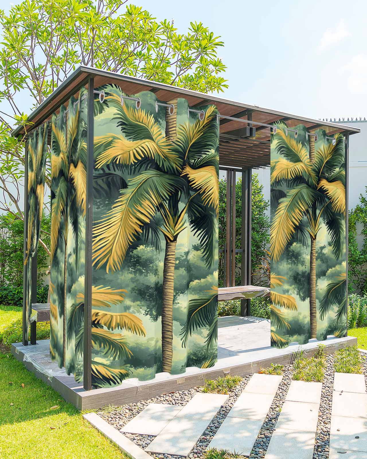nqOlkjepod Outdoor Curtains for Patio Waterproof, Green Tree Outdoor ...