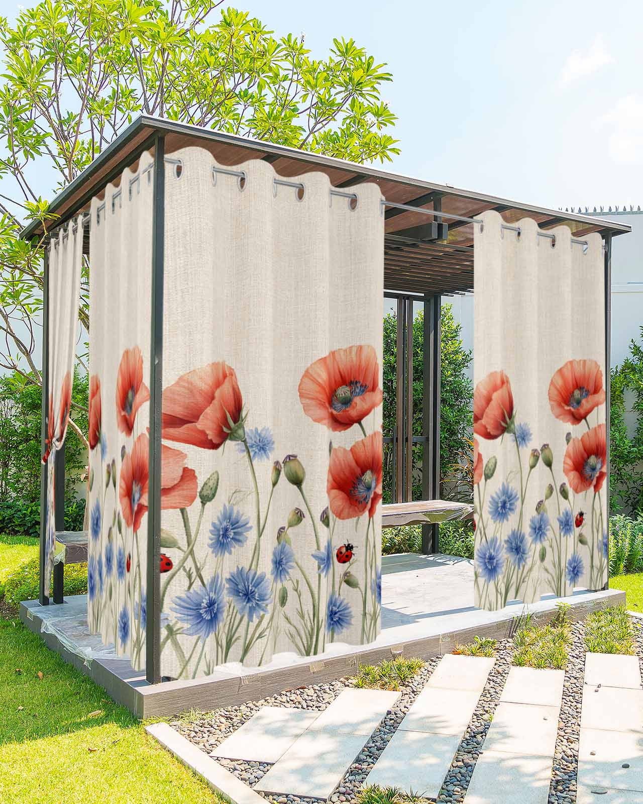 nqOlkjepod Outdoor Curtains for Patio Waterproof, Independence Day ...