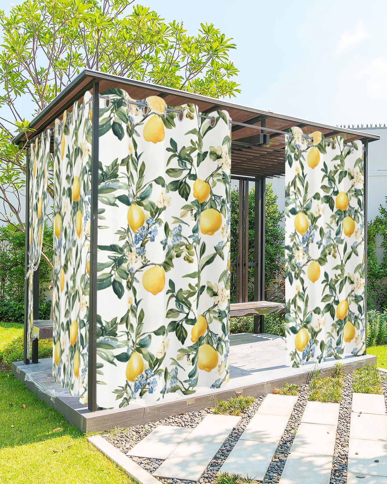 nqOlkjepod Outdoor Curtains for Patio Waterproof, Lemon Fruit Outdoor ...